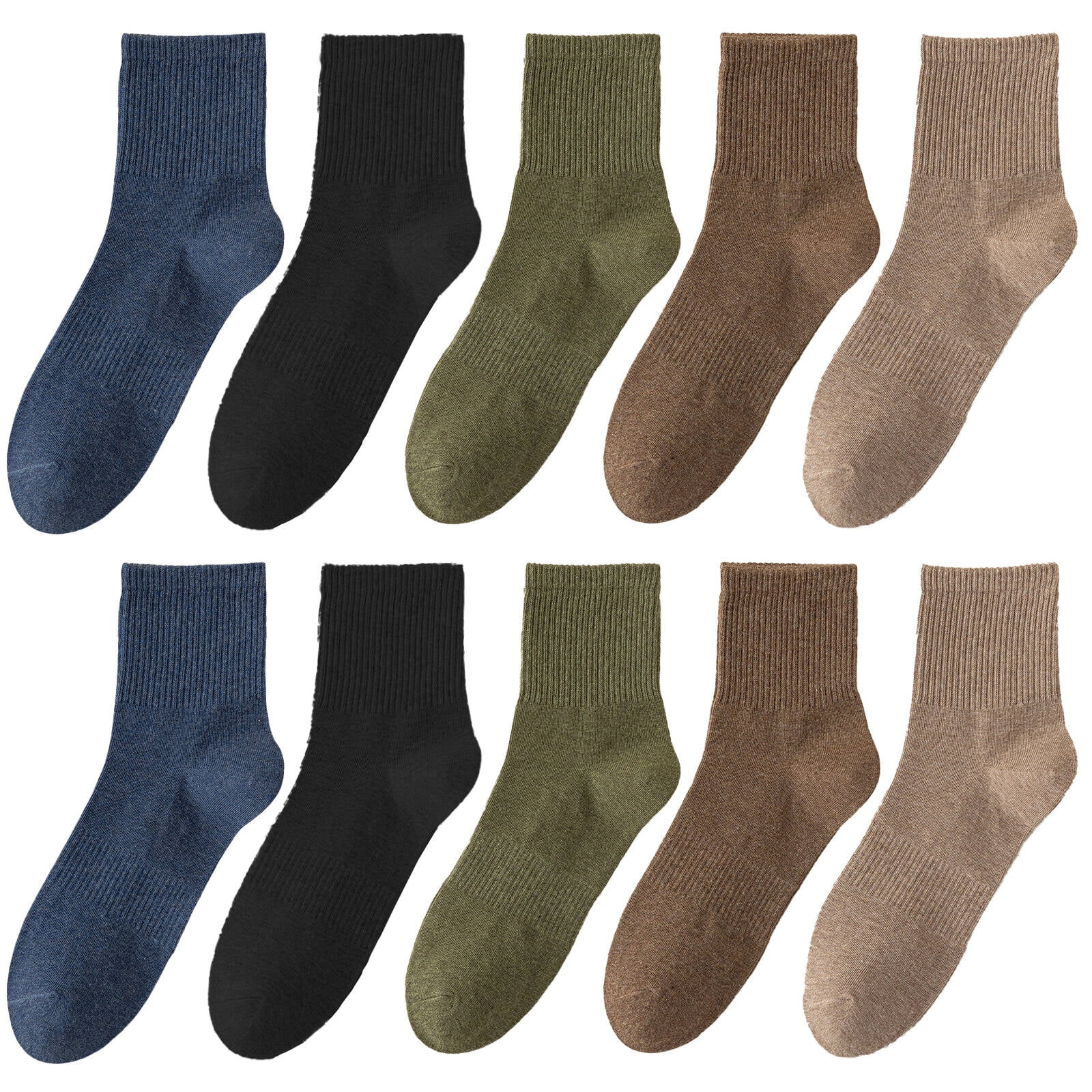 TELOLY 5Pairs Mens Ankle Socks,Medium Shaft Design Moisture Wicking ...