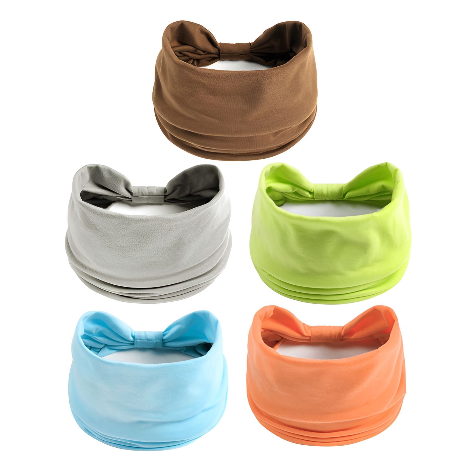 TELOLY 5Pcs Headbands for Women,Polyester Sweat Bands,Elastic Headbands ...