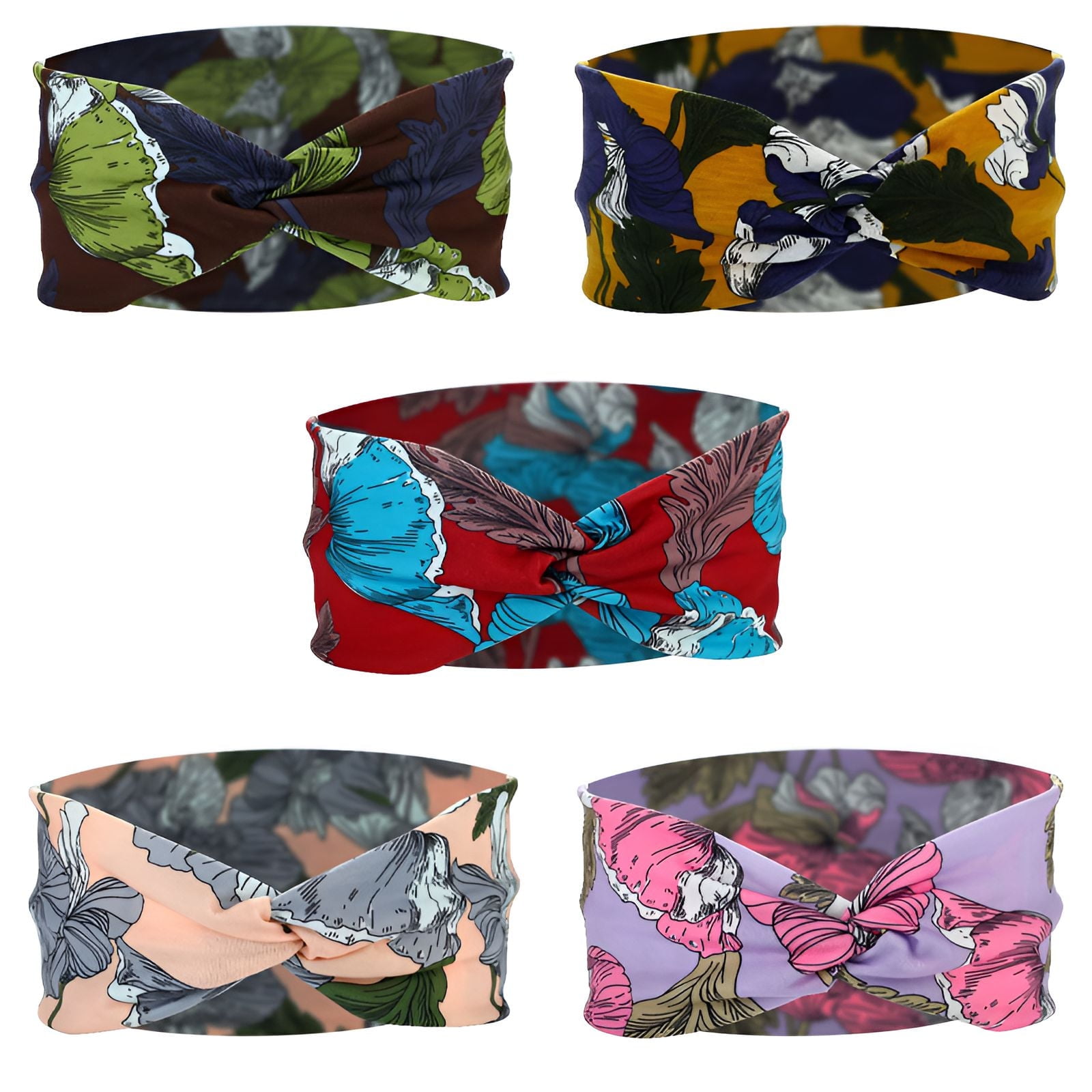 TELOLY 5Pcs Headbands for Women,Lacquer Cotton Sports Headband,Mens ...