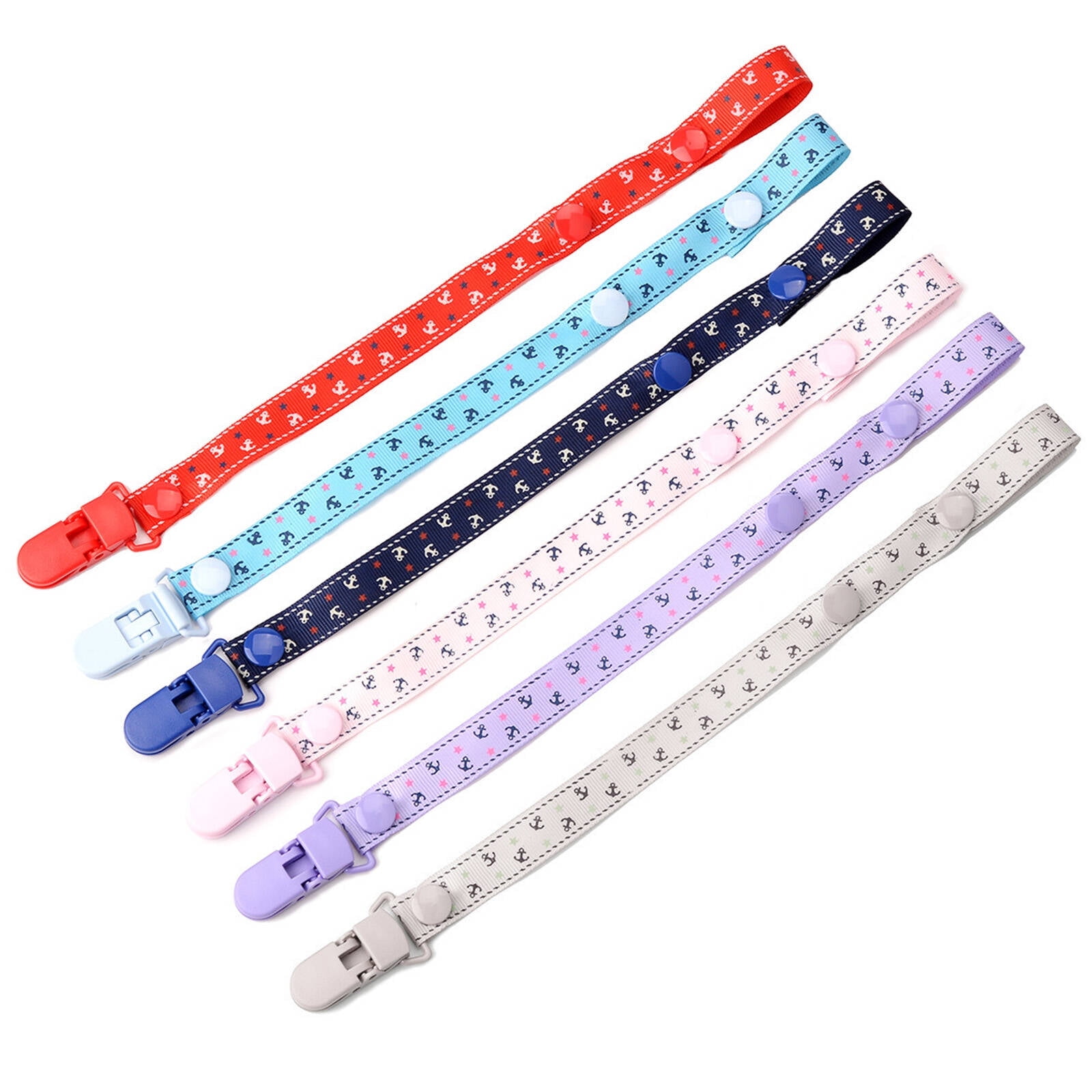 TELOLY 6 Pcs Pacifier Clip Lightweight Design Pacifier Case Strong Snap ...