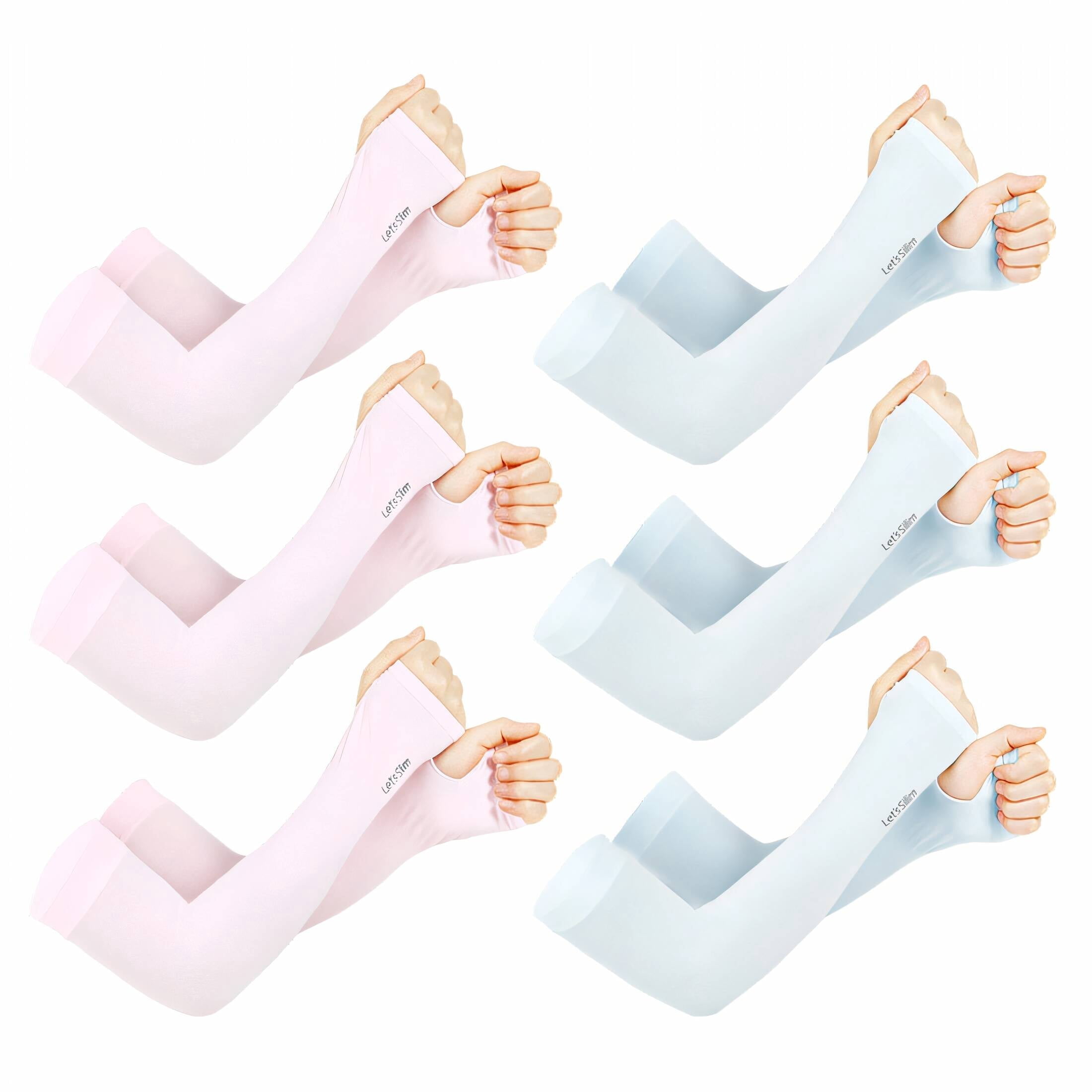 TELOLY 6Pairs Arm Sleeves,Fashion Style UPF50+ Nylon Mangas Para Brazos ...