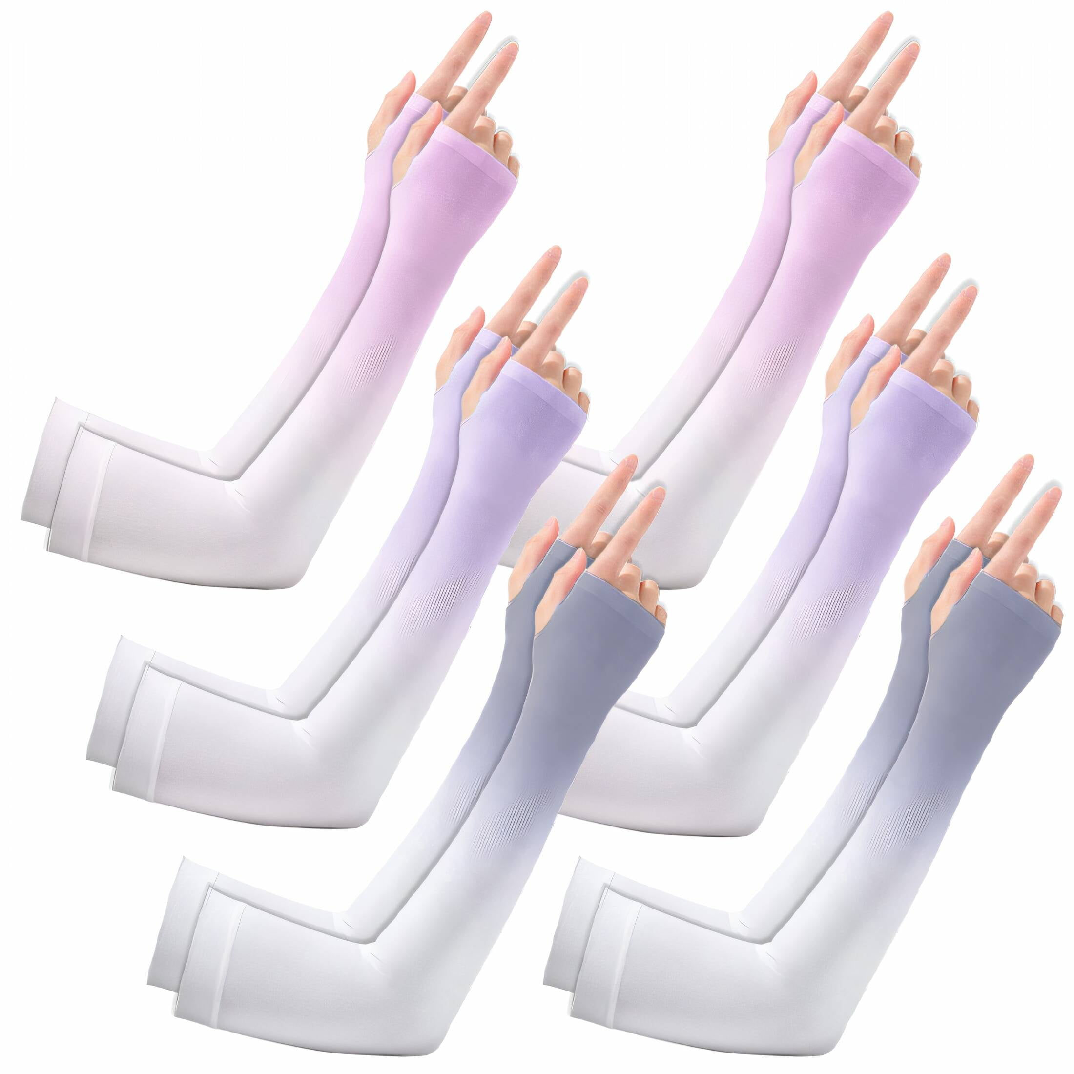TELOLY 6Pairs Arm Sleeves,Flexible Knit Form UPF50+ Nylon Mangas Para ...