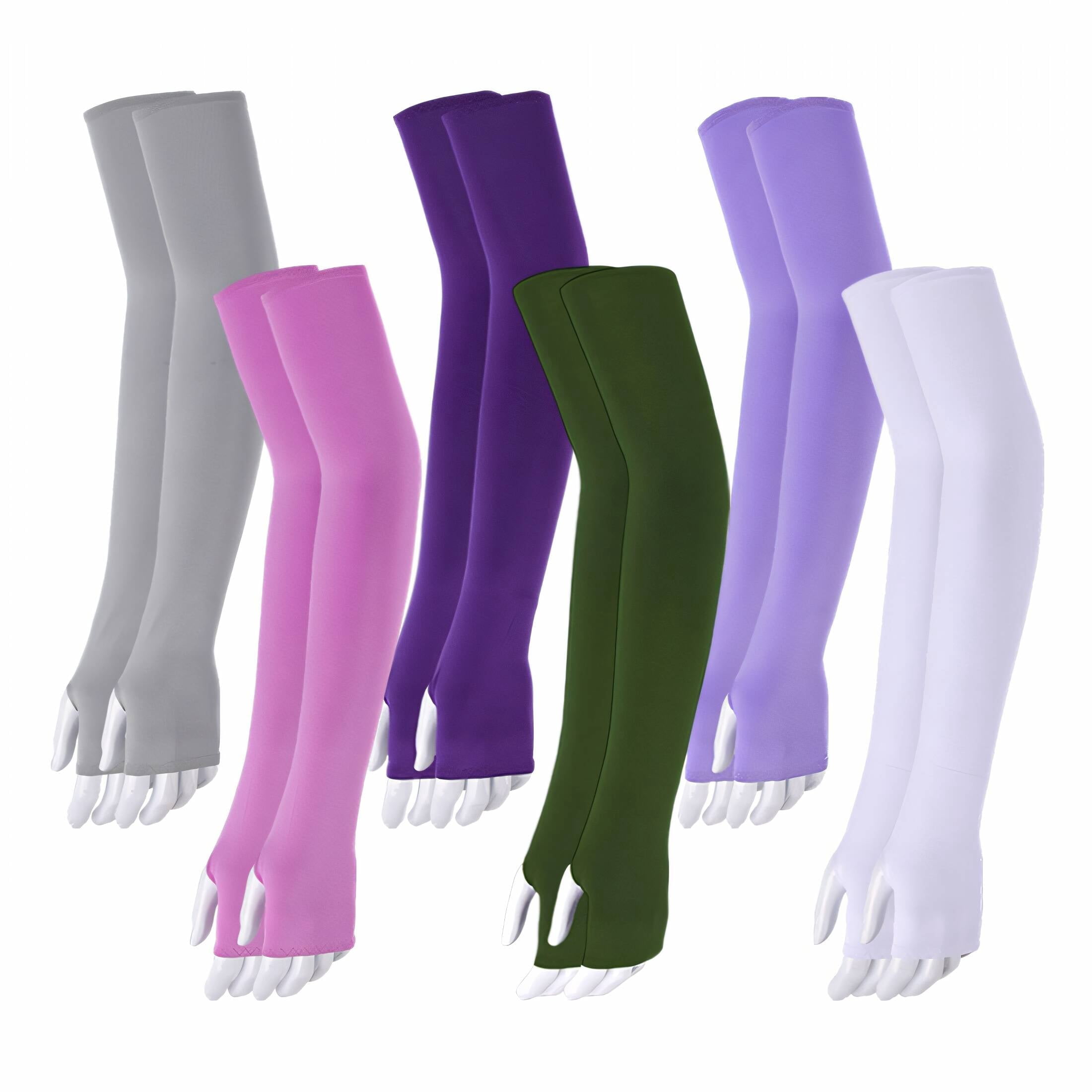 TELOLY 6Pairs Arm Sleeves,Slip Details UPF50+ Polyester Arm Sleeves for ...
