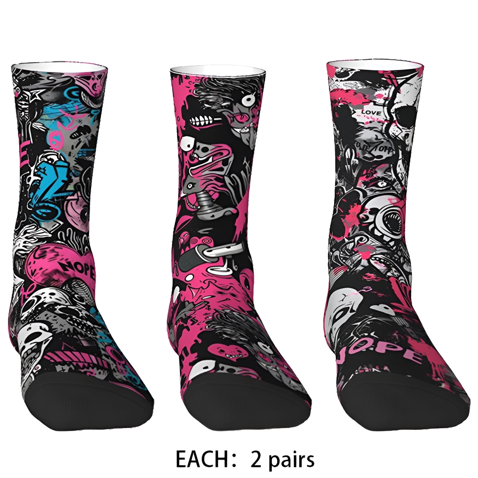 TELOLY 6Pairs Crew Socks for Men9-13Socks Men Men's Socks ,Style3 ...