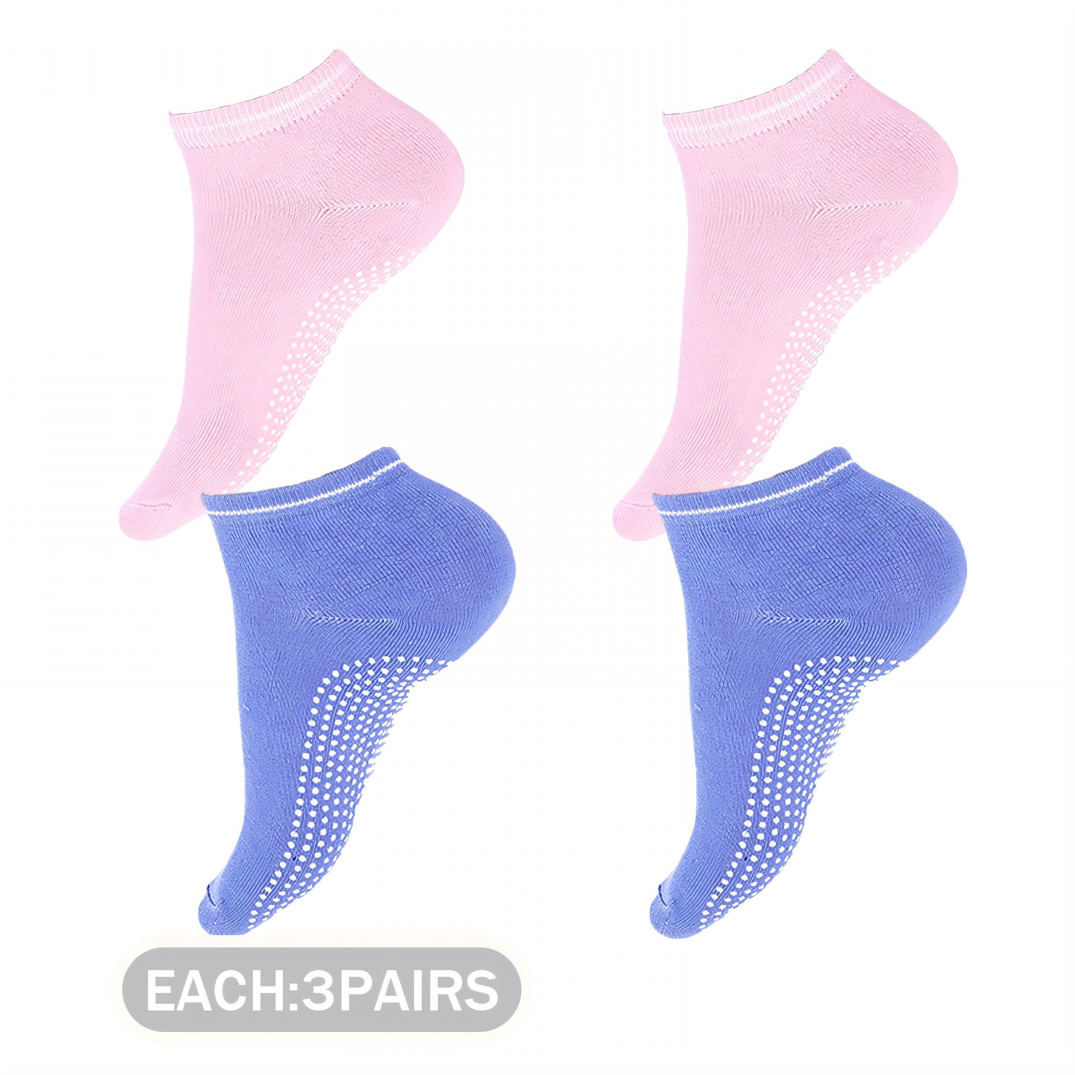 TELOLY 6Pairs Grip Socks,Foot Friction Dots Pilates Socks,Upper Foot ...