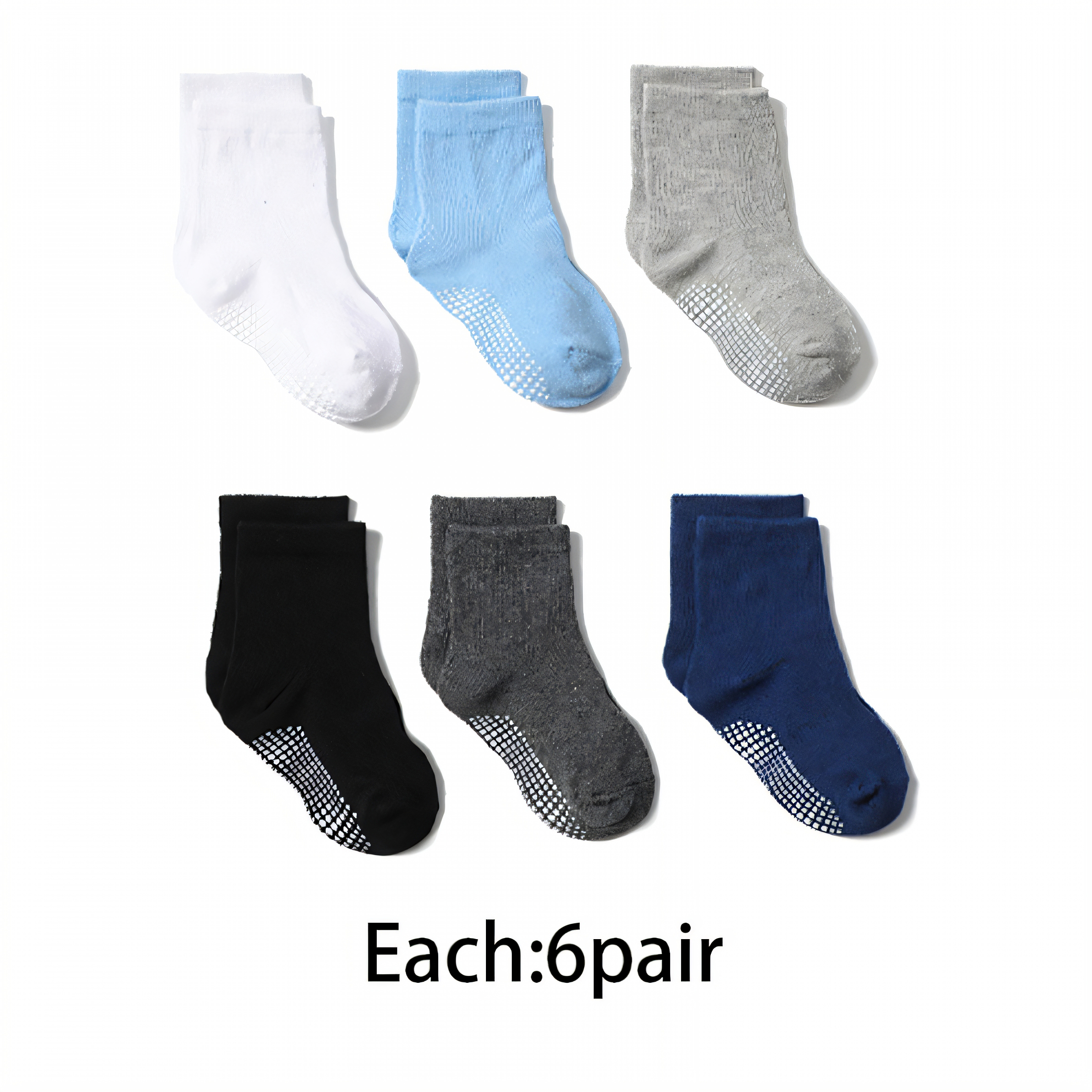 TELOLY 6Pairs Toddler Socks,Strong Anti-Slip Sole,Enhances Foot ...