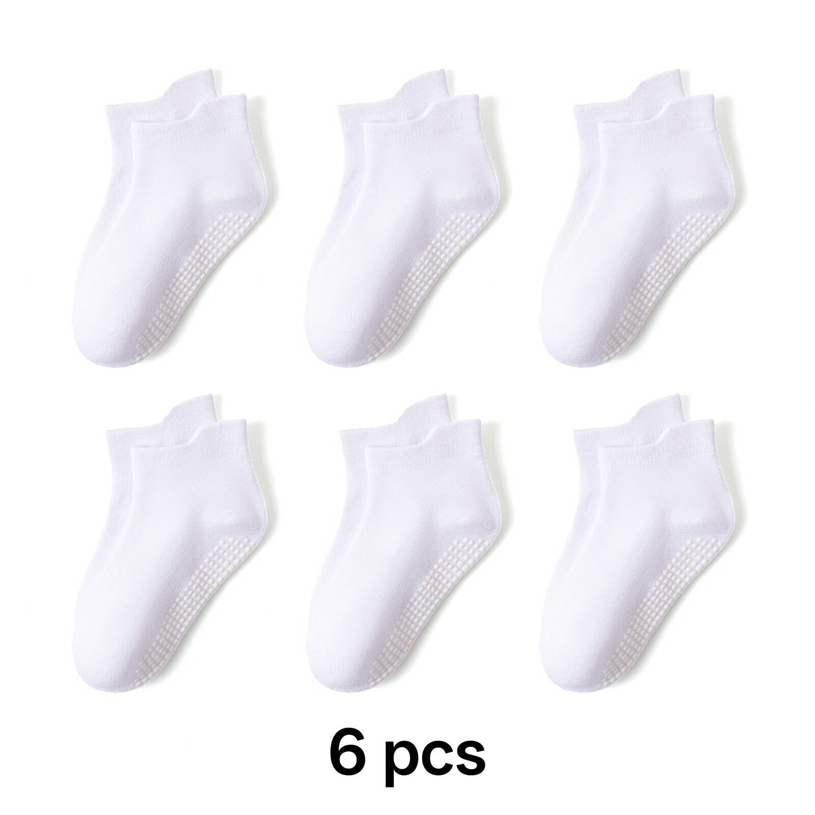 TELOLY 6Pcs 3T Socks Comfortable Fabric Toddler Crew Socks Non-Slip ...