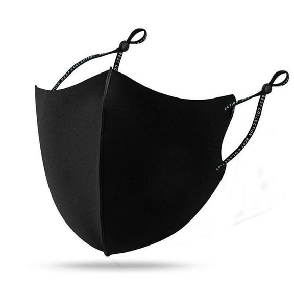 4Ply Black Disposable Face Mask - Scalloped Edges Foldable Masks - Pack ...