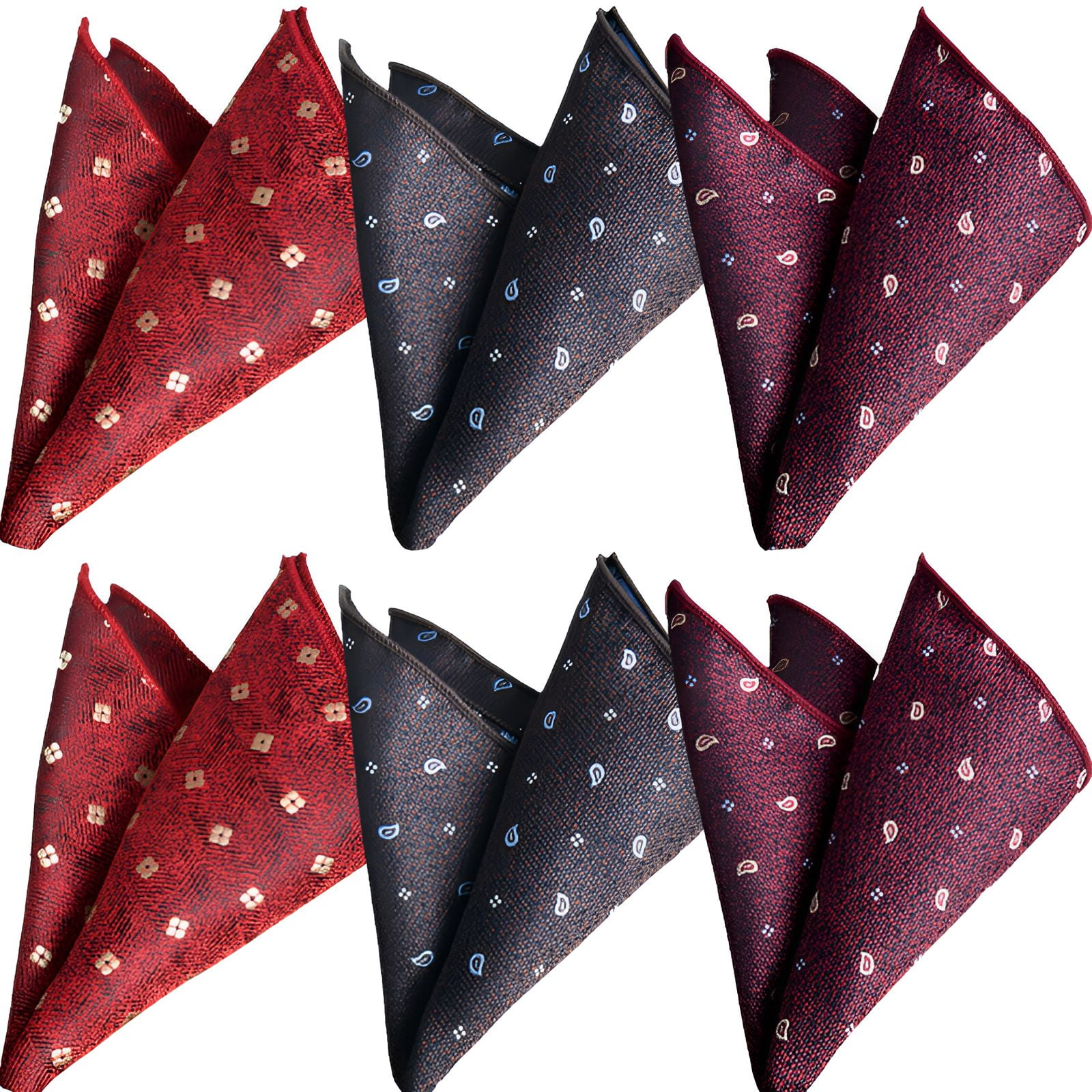 TELOLY 6Pcs Pocket Squares for Men,Banquet Handkerchief Pocket Squares ...