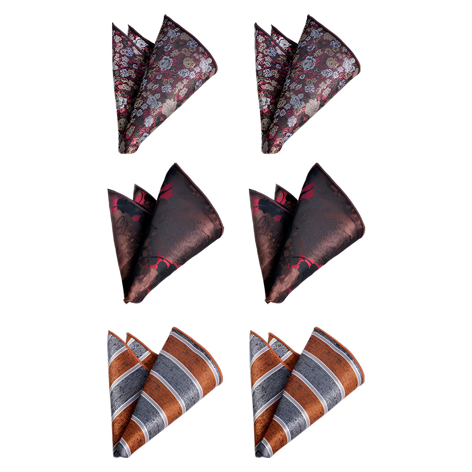 TELOLY 6Pcs Pocket Squares for Men,Burgundy Pocket Squares for Men ...