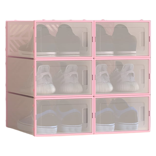 TELOLY 6Pcs Shoe Boxes Vent Grid Base Shoe Containers Compact Fit Shoe ...