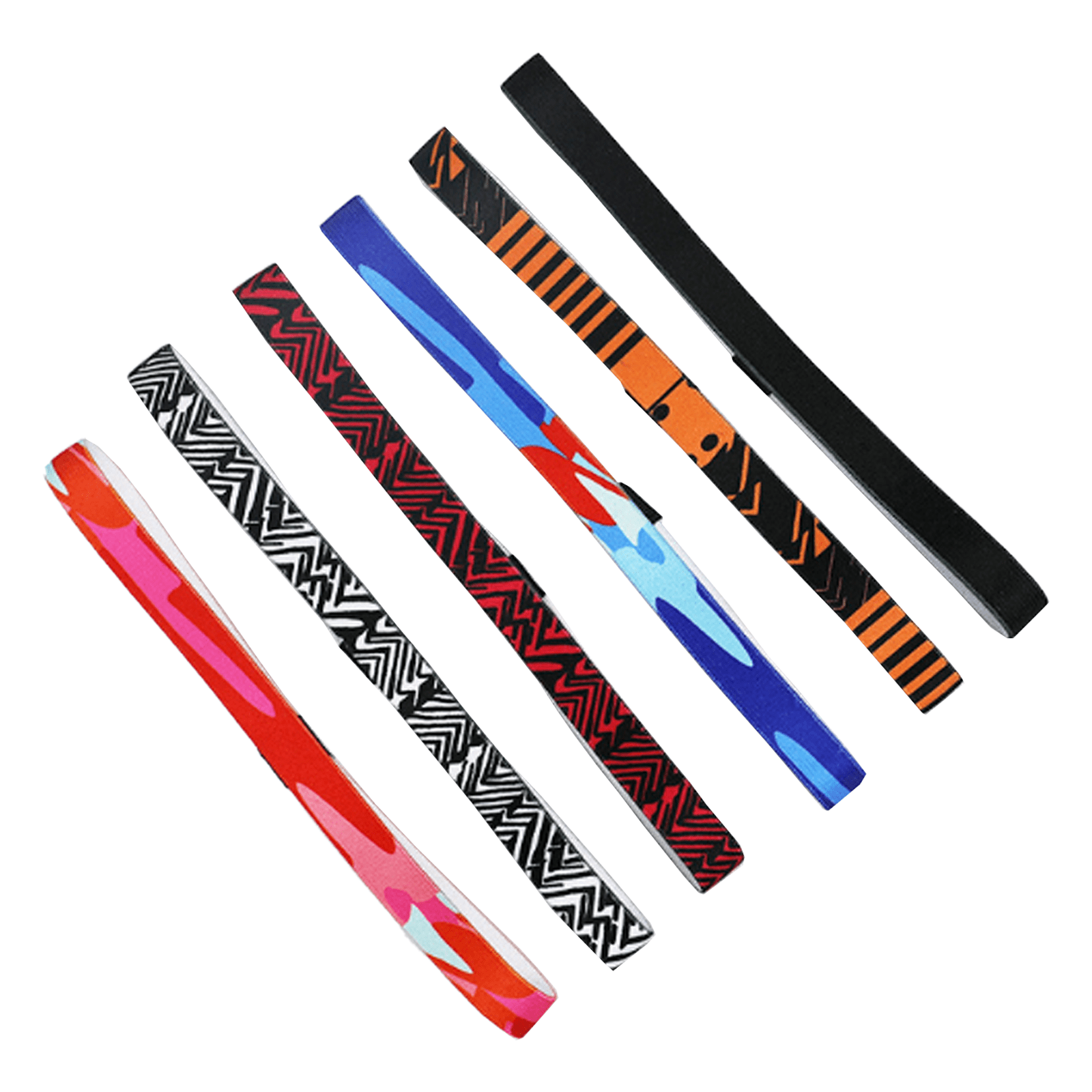 TELOLY 6Pcs Sweat Band,Color Block Headbands,Non-Slip Silicone Design ...