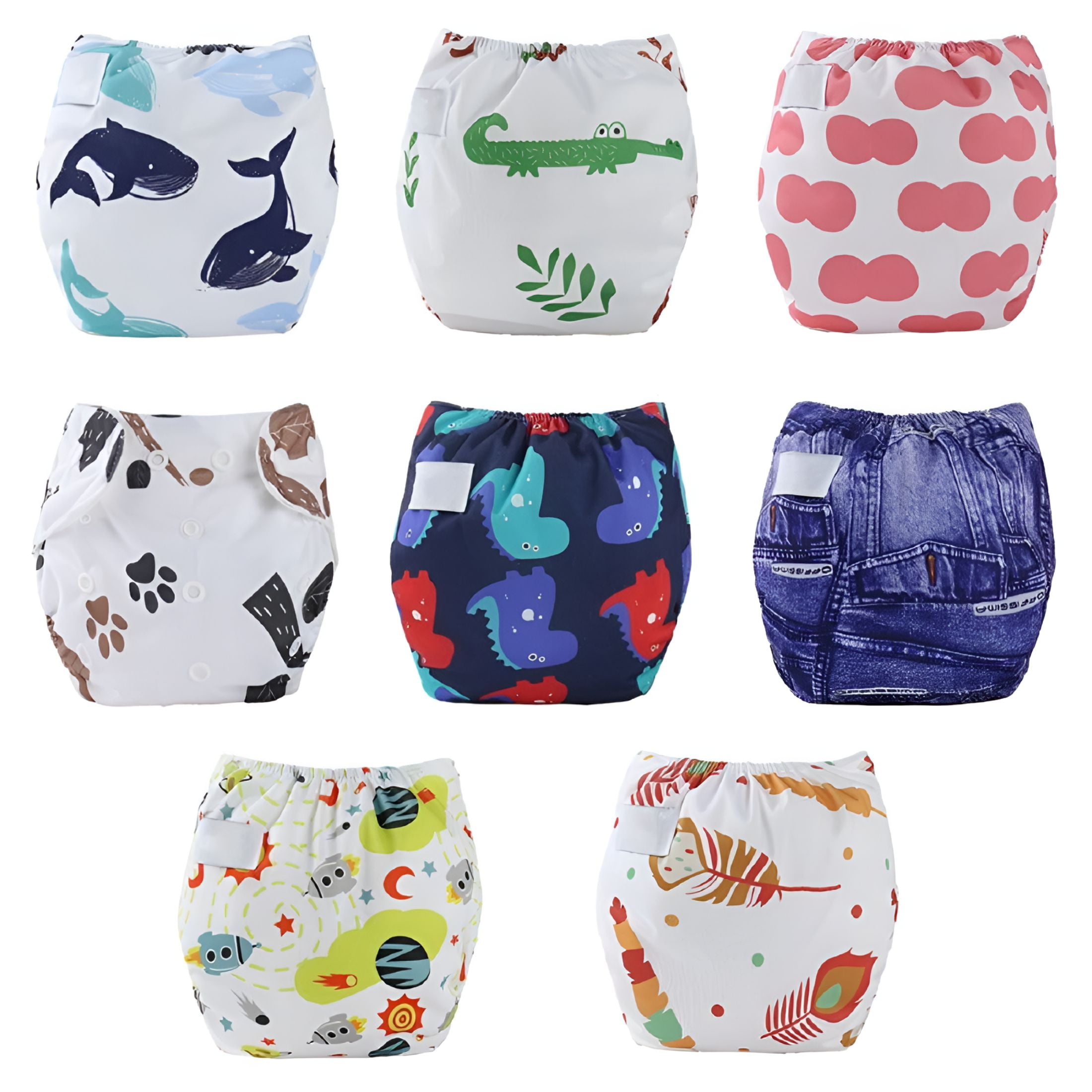 TELOLY 8 Sizes Baby Infant Reusable Breathable Washable Cloth Diaper ...