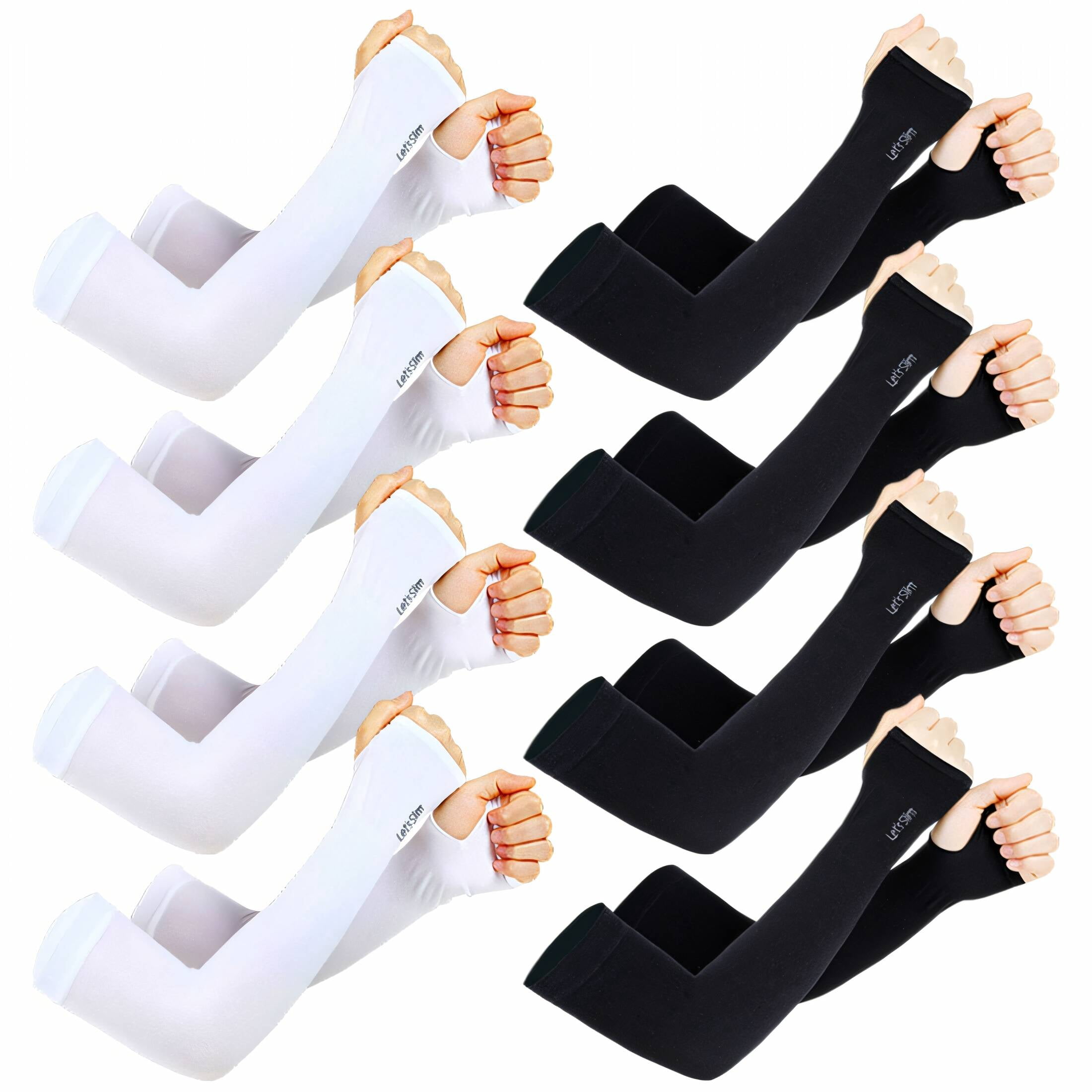 TELOLY 8Pairs Arm Sleeves,Fine Sewing UPF50+ Nylon Mangas Para Brazos ...