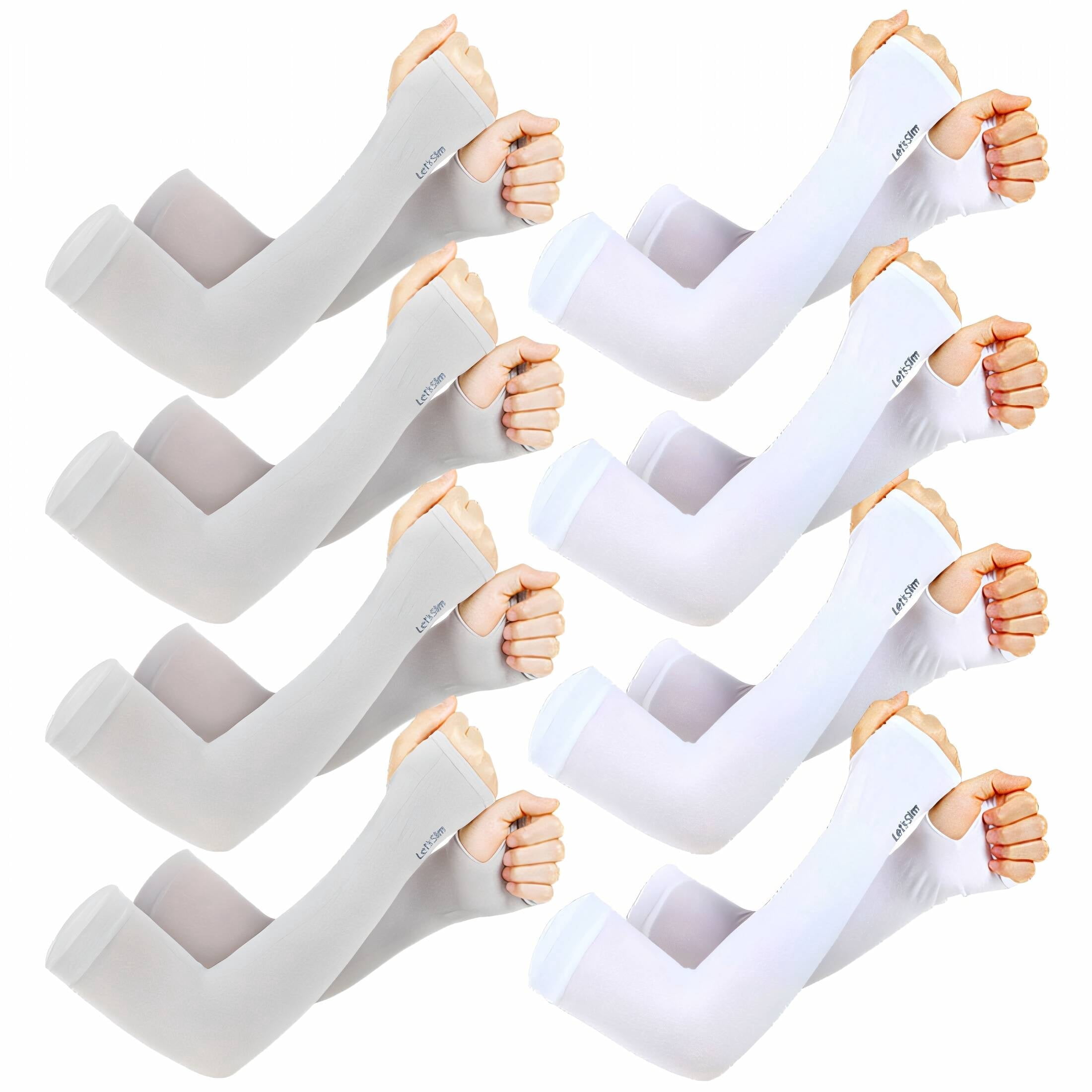 TELOLY 8Pairs Arm Sleeves,Soft Fabric UPF50+ Nylon Mangas Para Brazos ...