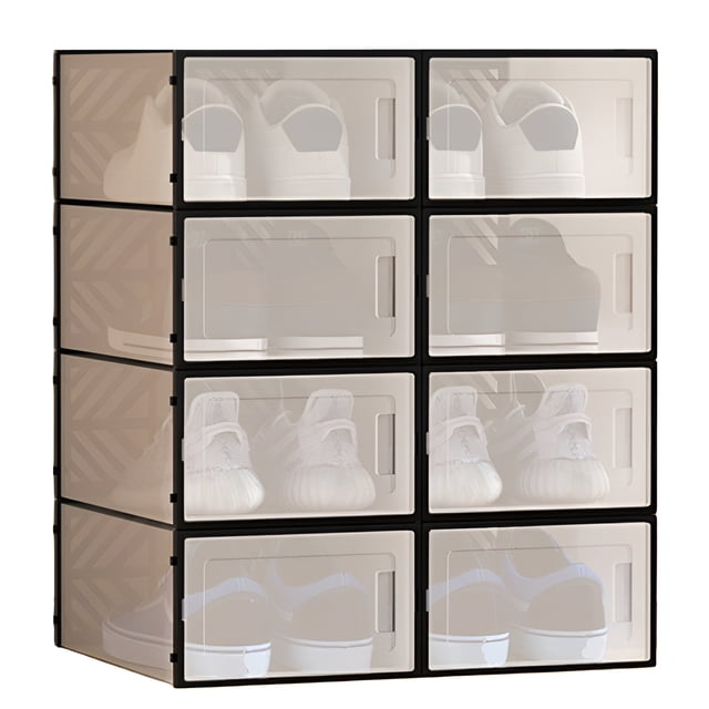TELOLY 8Pcs Shoe Boxes Humidity Shield Clear Shoe Storage Boxes ...