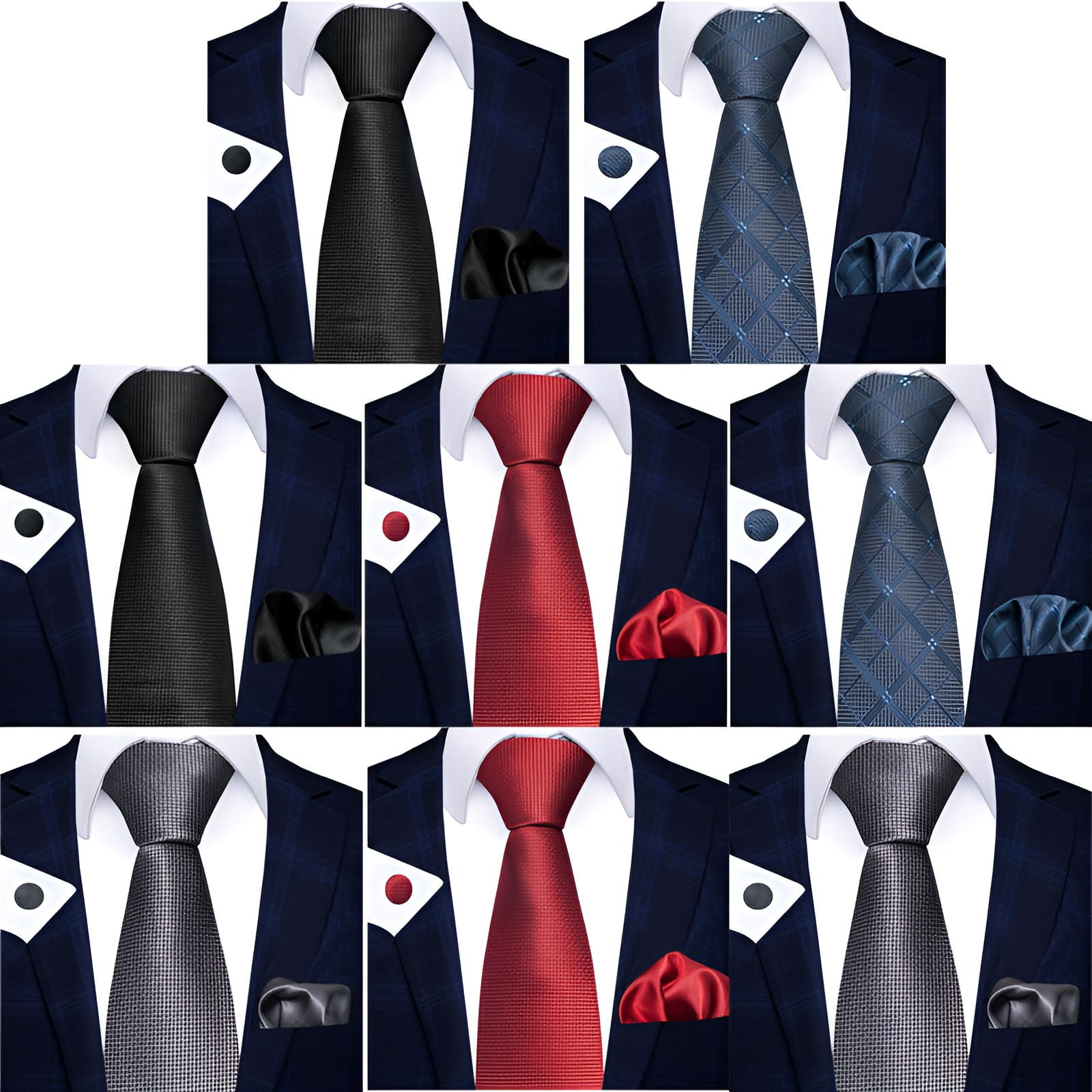 TELOLY 8Pcs Ties for Men,Durable Fabric Mens Ties,Classic Color Pairing ...