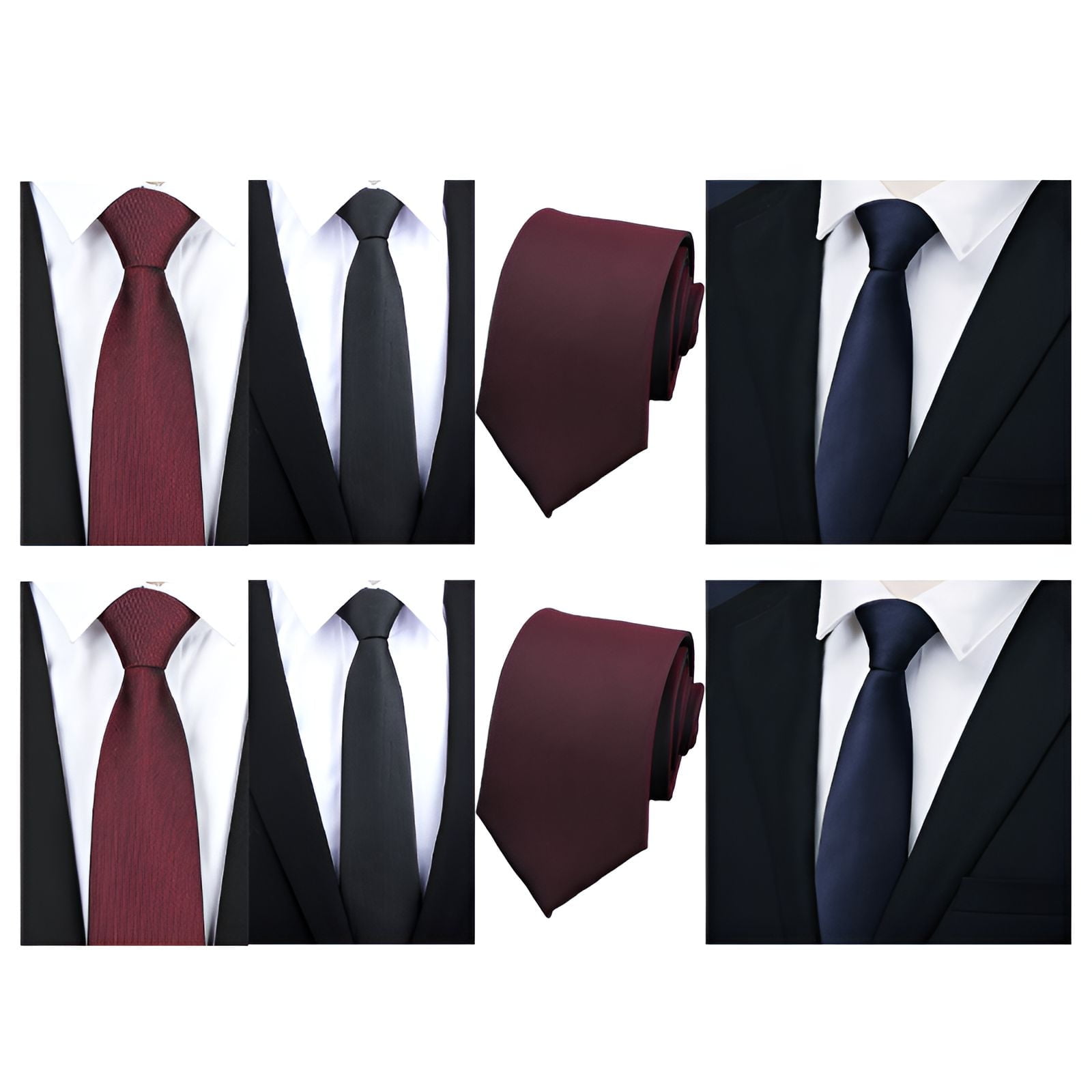 TELOLY 8Pcs Ties for Men,Silk-Like Feel Mens Ties,Stain & Wrinkle ...