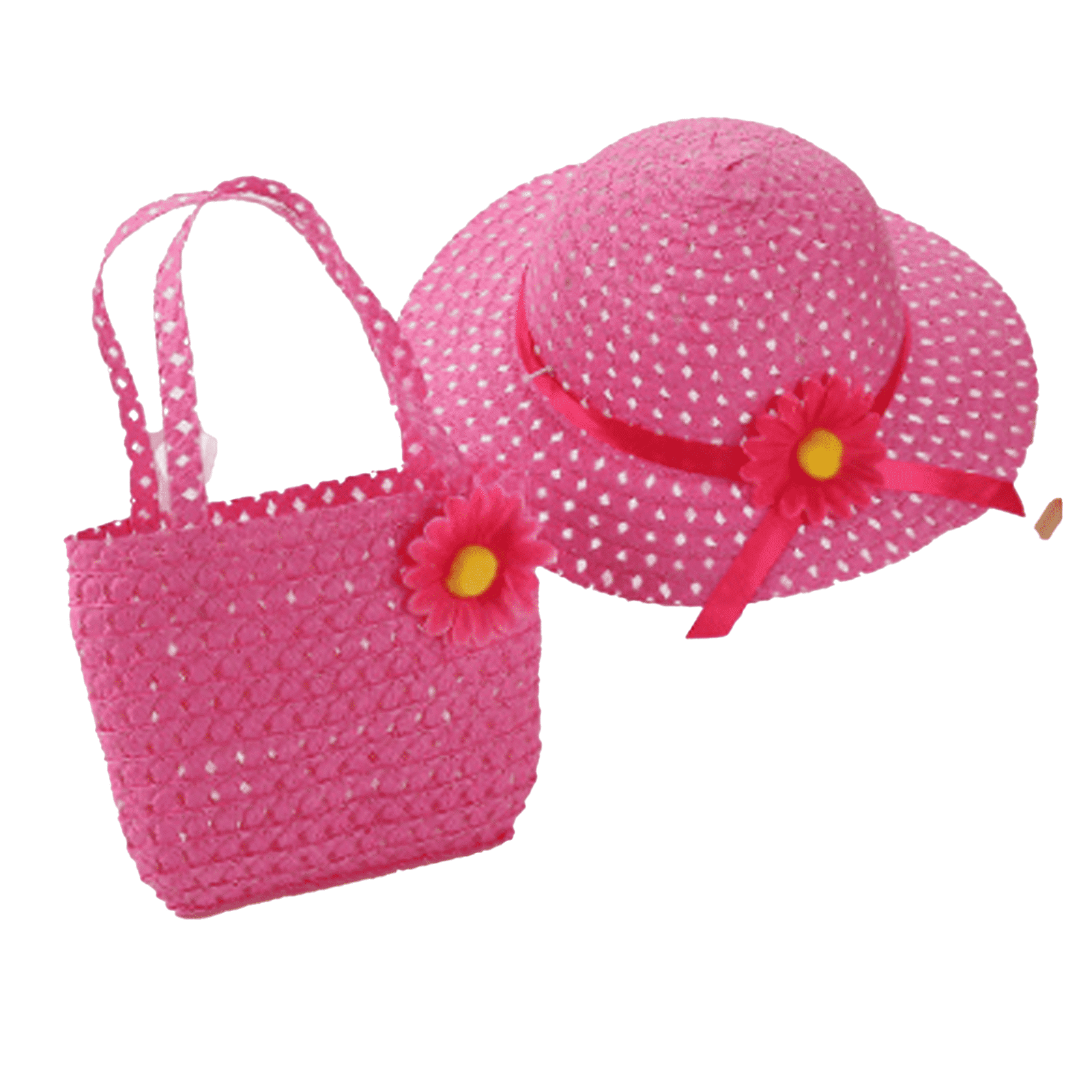 TELOLY Baby Hats Children'S Sunflower Straw Hat Handbag Set Toddler Hat ...