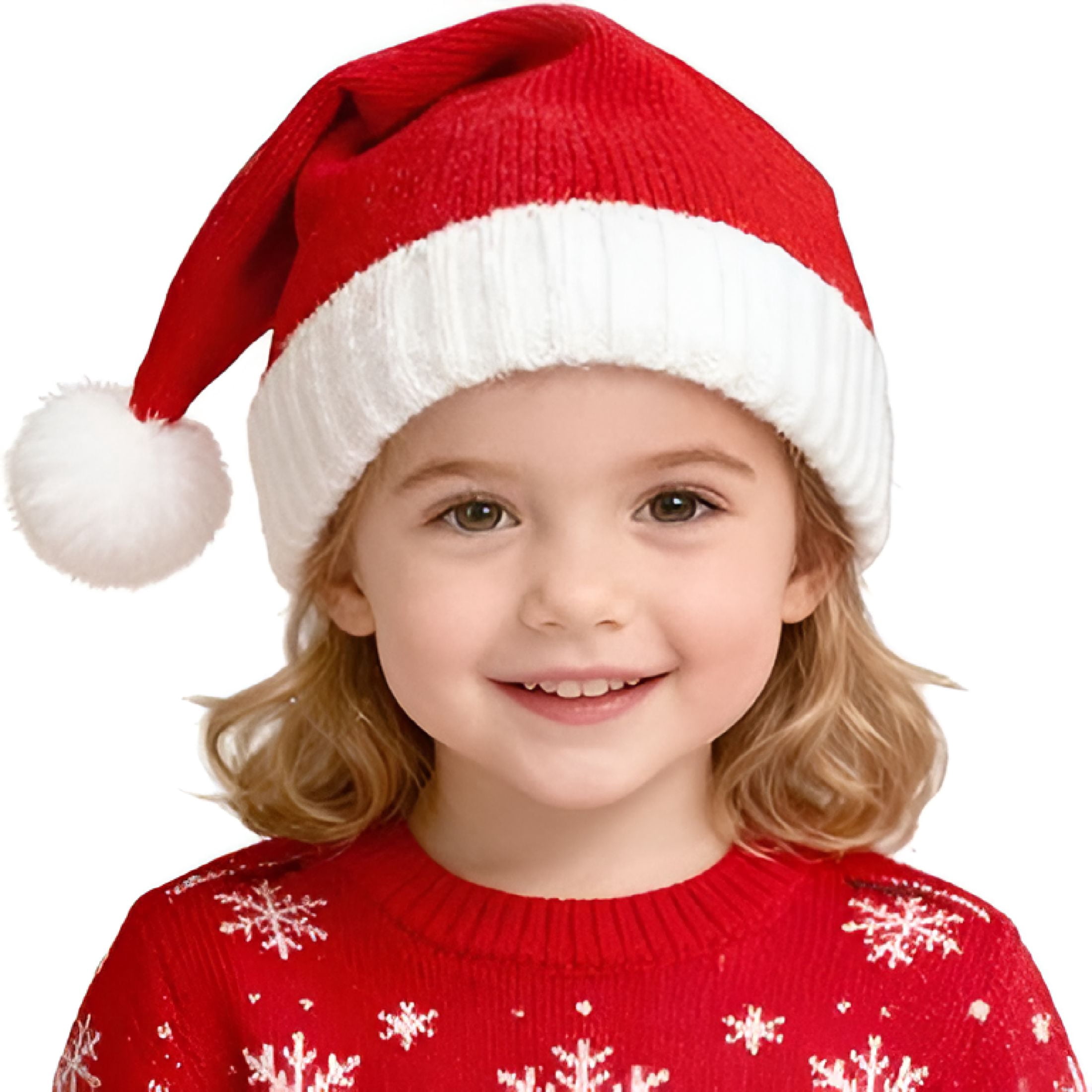 TELOLY Baby Santa Hat Christmas Knit Santa Hat Kids Knitted Beanie for ...