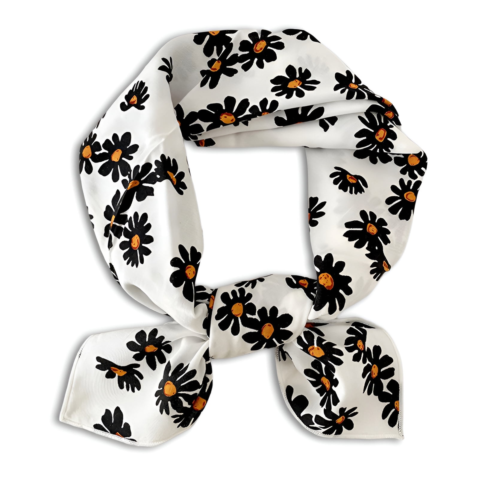 TELOLY Bandanas for Women,Floral Decorative Black Bandana,Ladies Cotton ...