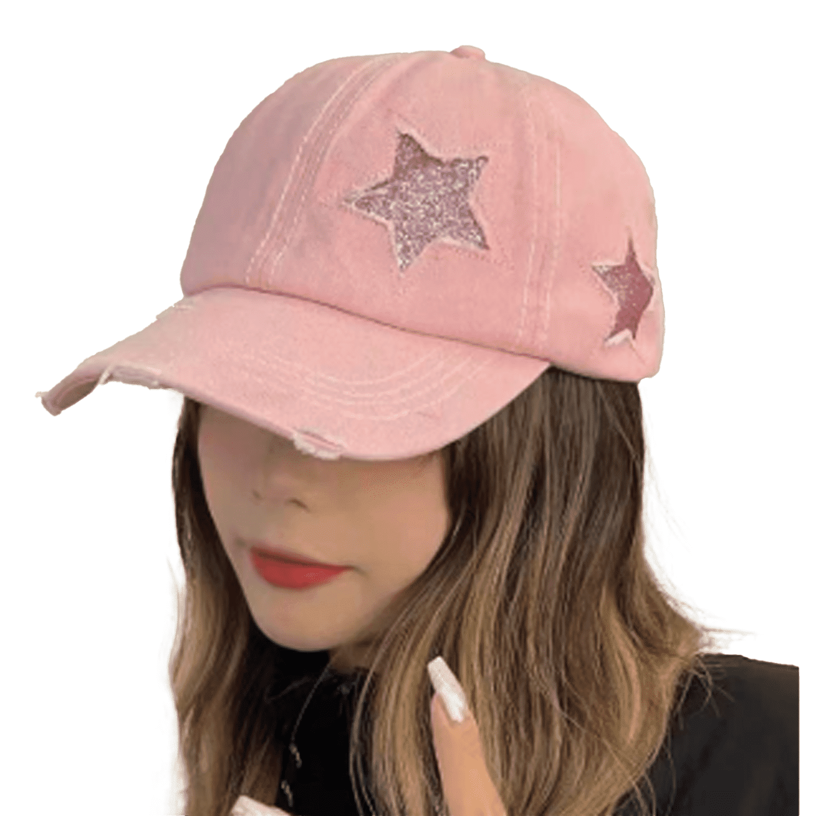 TELOLY Baseball Cap Women Vintage Ripped Baseball Cap Sun Hat Spring ...