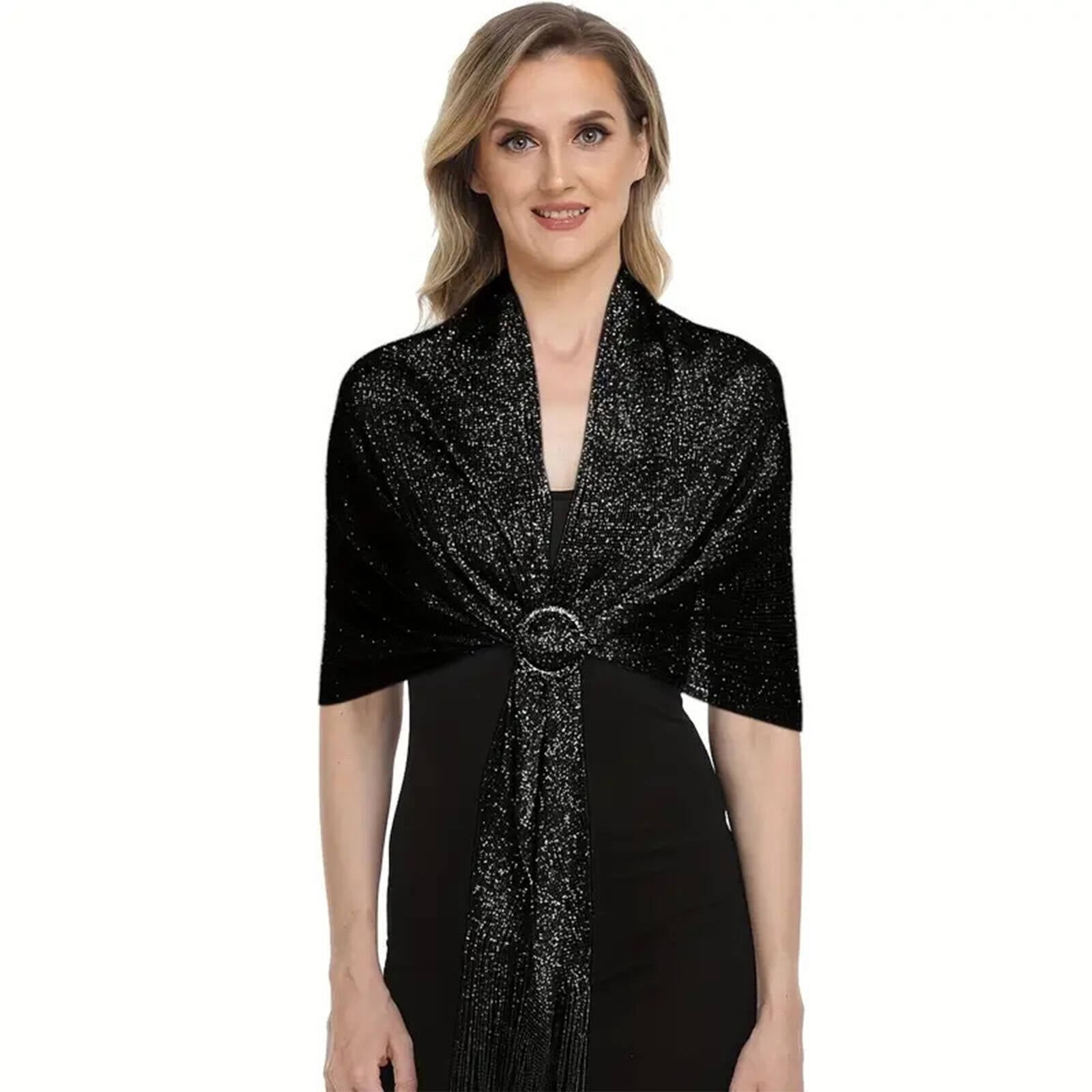 TELOLY Bathing Suit Cover Up,Gold and Silver Thread Weaving Shawl ...