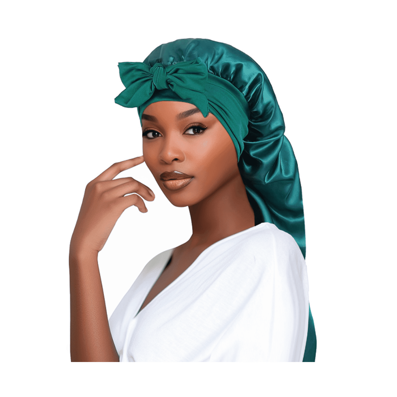 TELOLY Bonnet for Sleeping Long Tube Bonnet Bow Design Hair Bonnet,Ha ...