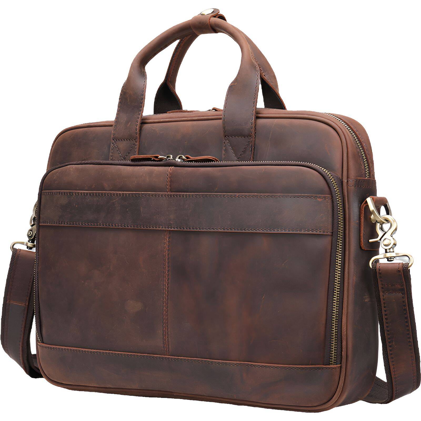TELOLY Briefcases for Men,Simple and Elegant Leather Laptop Bag for Men ...