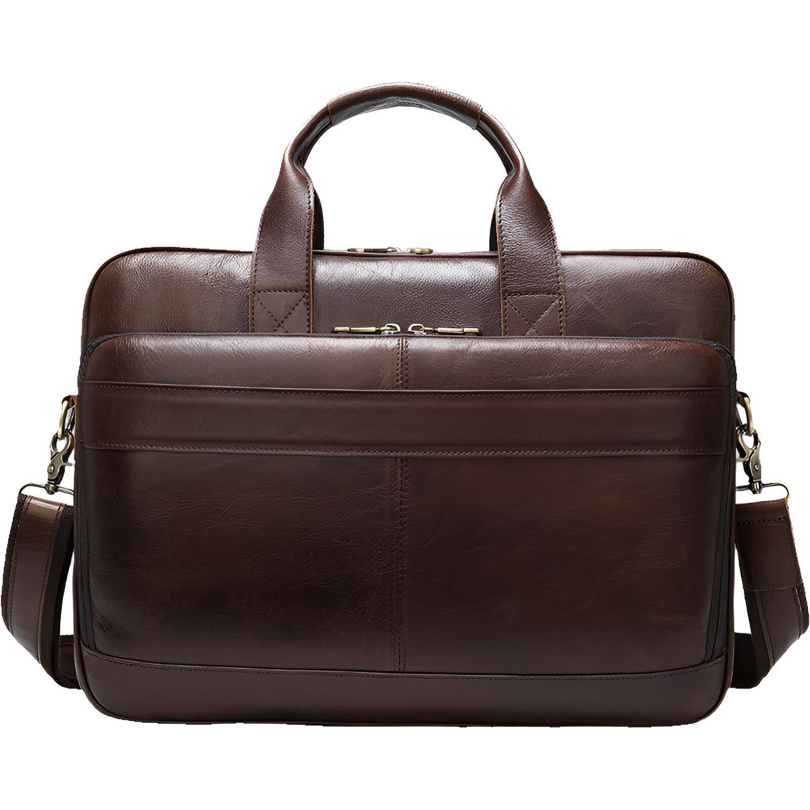 TELOLY Briefcases for Men,Luxurious Feel Leather Laptop Bag for Men ...
