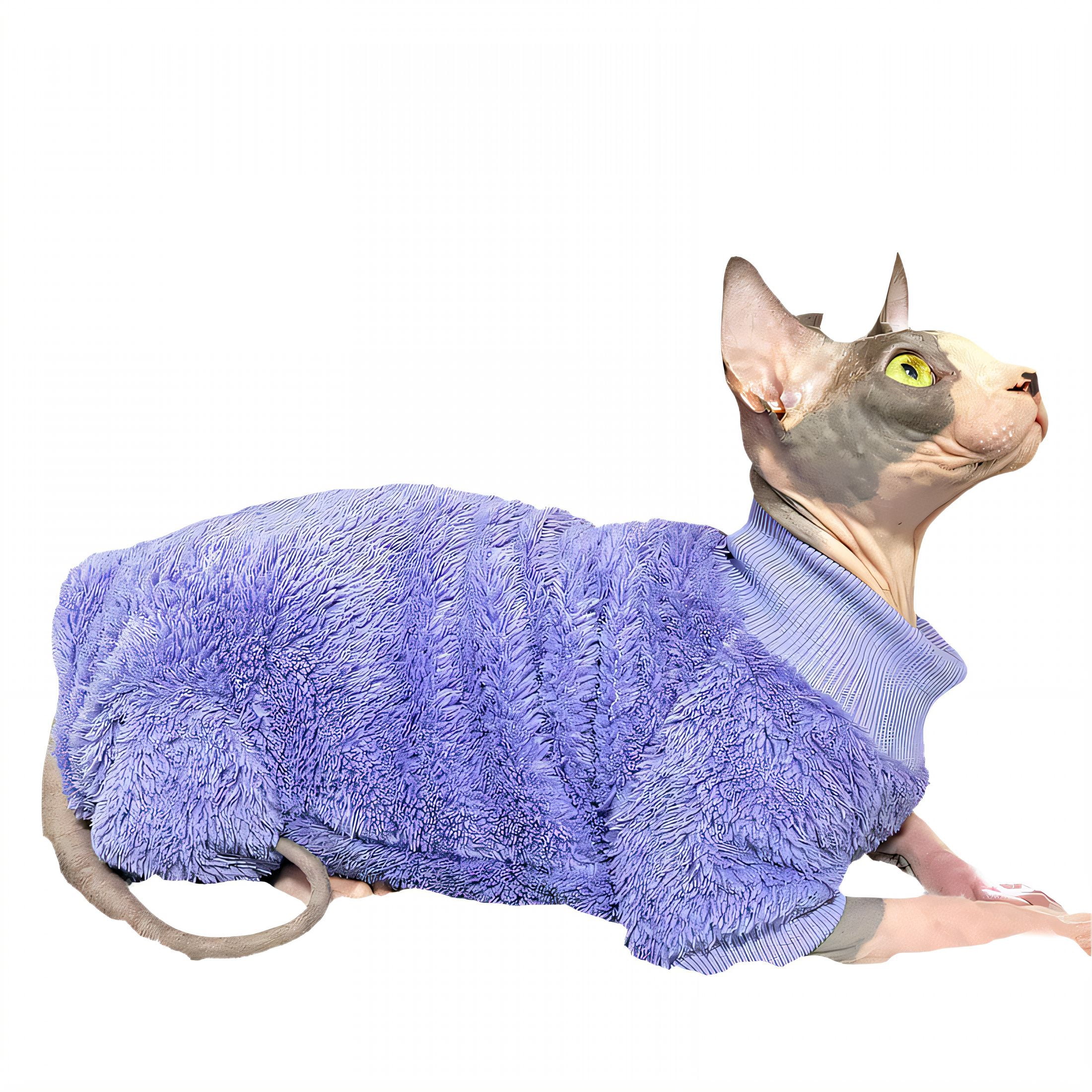 TELOLY Cat Clothes,Custom Fit Cat Sweater,Hairless Cat Friendly Cat ...