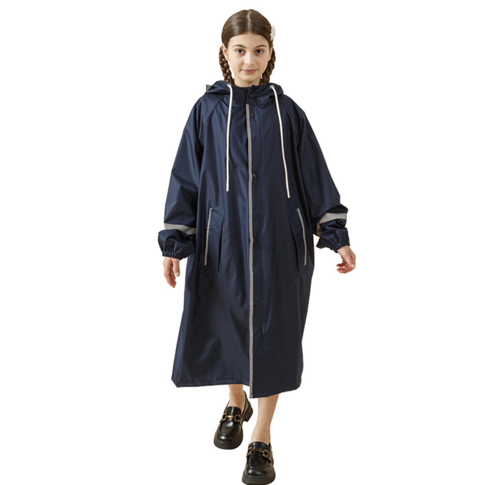 TELOLY Children's Drawstring Ponchos,Spring Nylon Fabric Kids Rain ...