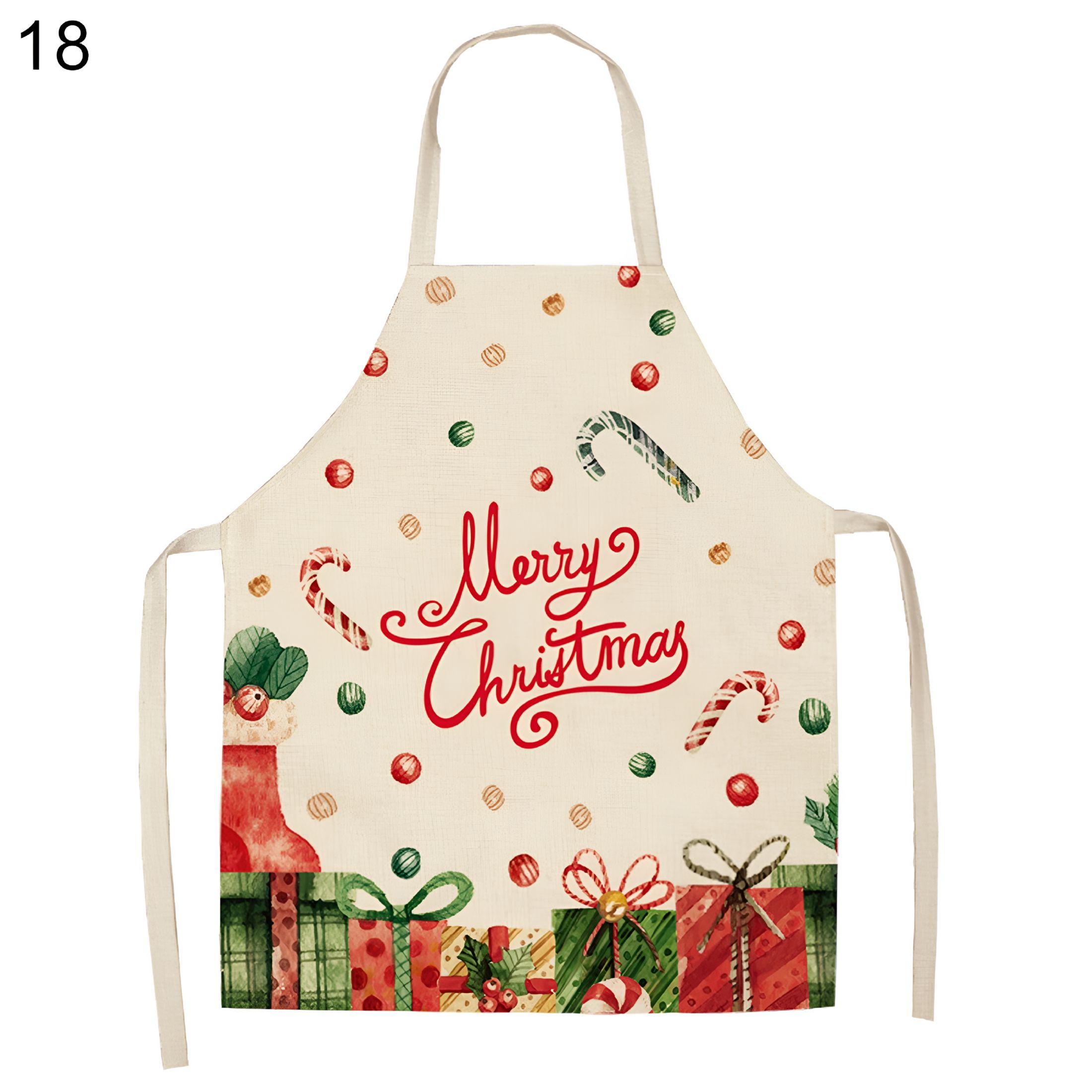 TELOLY Christmas Apron,Holiday Kitchen Apron Santa Claus/Elk/Snowman ...