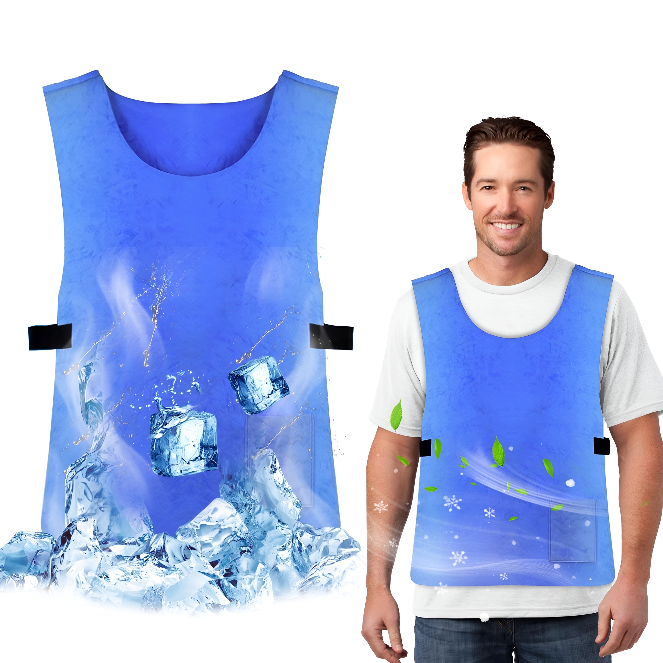 TELOLY Cooling Ice Vest for Men, Women, PVA Water Activated Evaporative ...