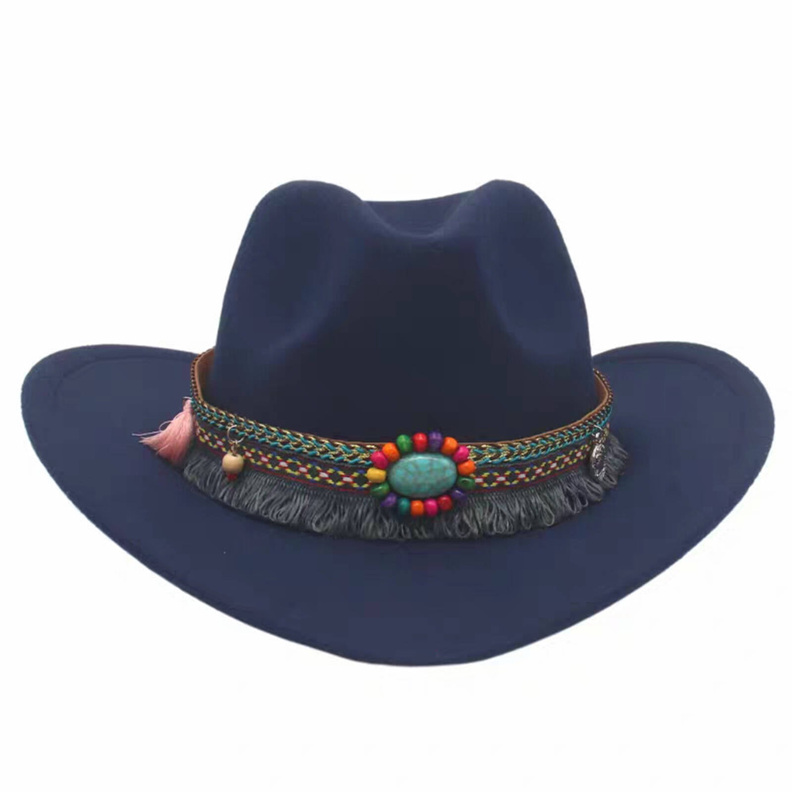 TELOLY Cowboy Hat,Cultural Heritage Cowgirl Hat,Elegant Dance Safari ...