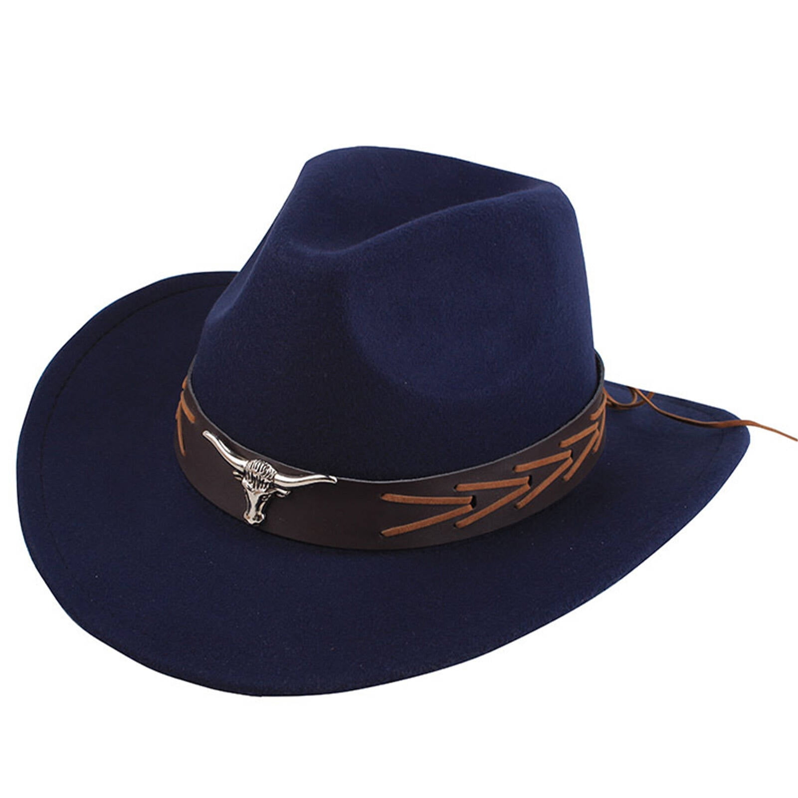 TELOLY Cowboy Hat,Fashionable Cowgirl Hat,Sun-Blocking Safari Hat with ...