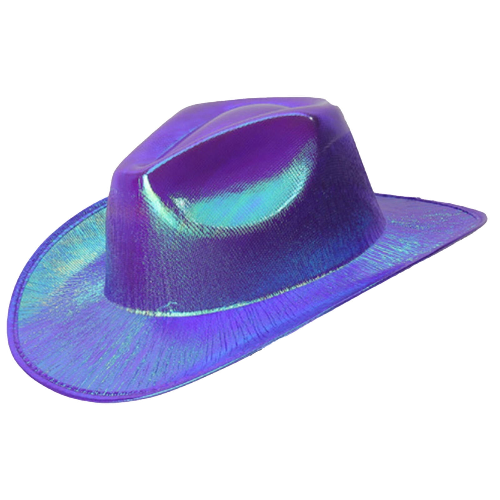 TELOLY Cowboy Hat,Holographic Metallic Shine Cowgirl Hat for a Show ...