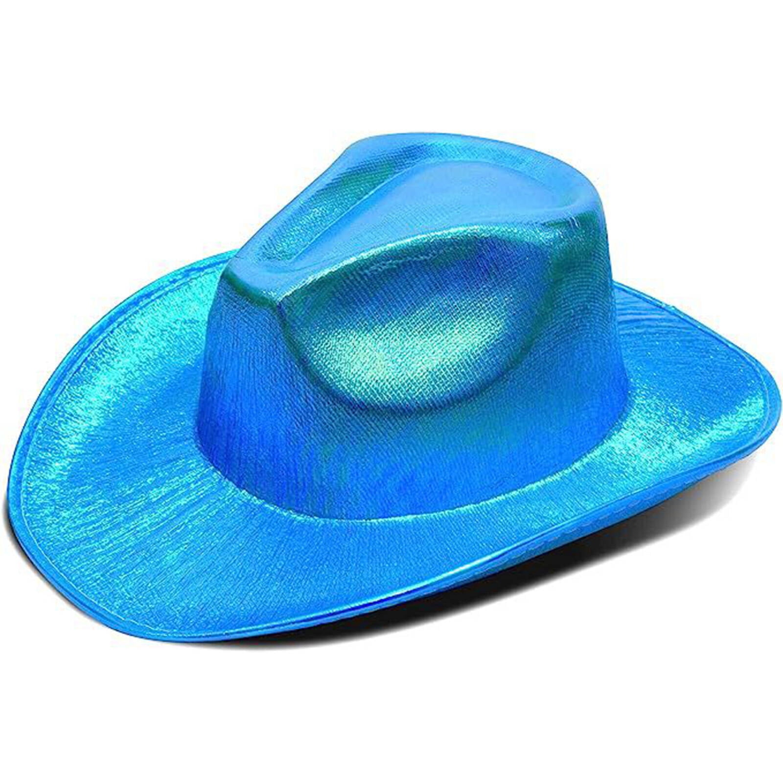 TELOLY Cowboy Hat,Holographic Metallic Shine Cowgirl Hat for a Show ...