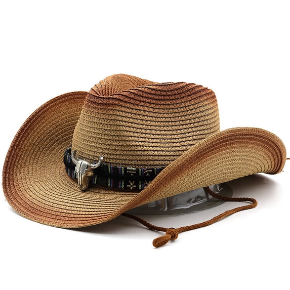 TELOLY Cowboy Hat,Moisture-Wicking Sweatband Cowgirl Hat,Adjustable ...