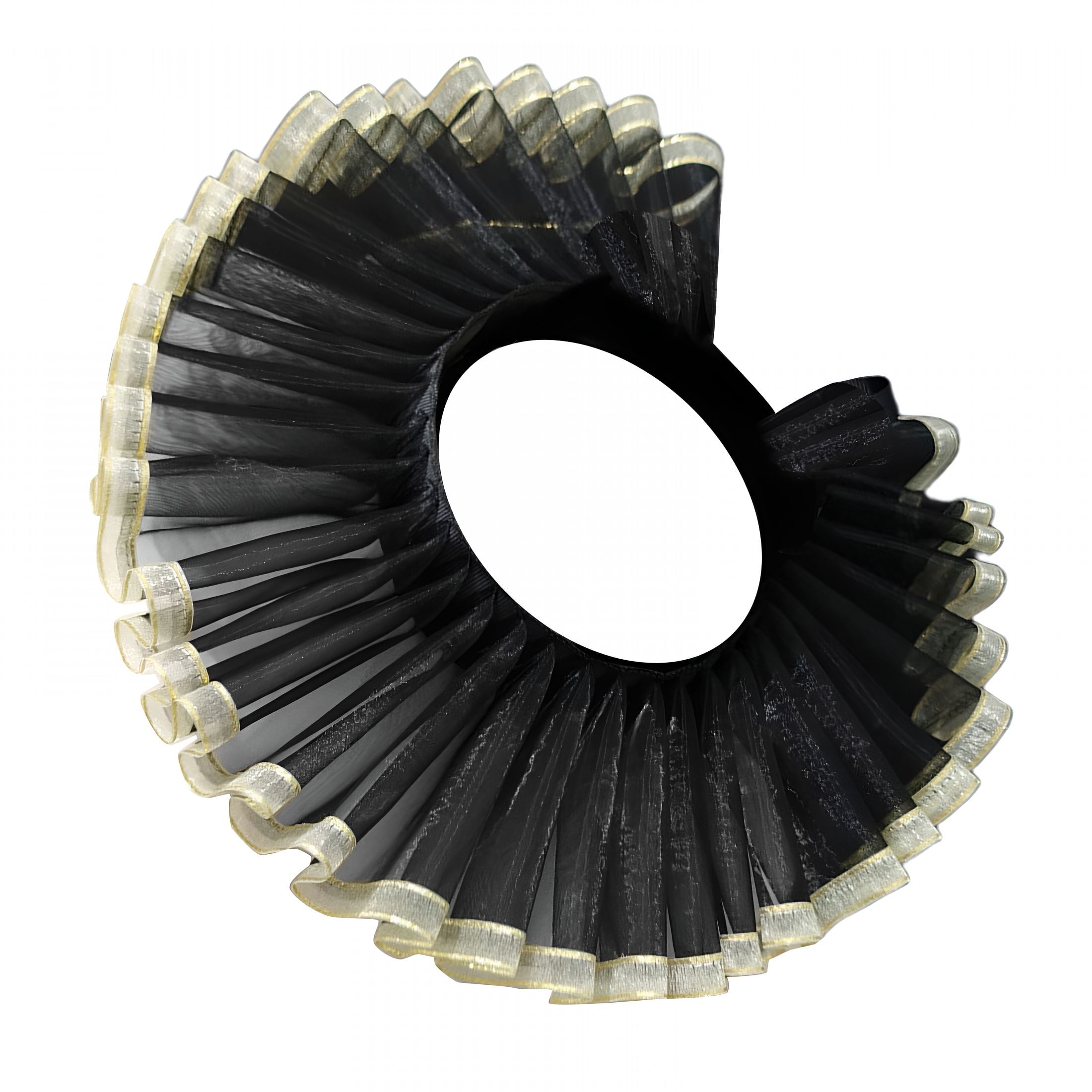 TELOLY Detachable Neck Ruff with Golden Trim Ruffled False Collar for ...