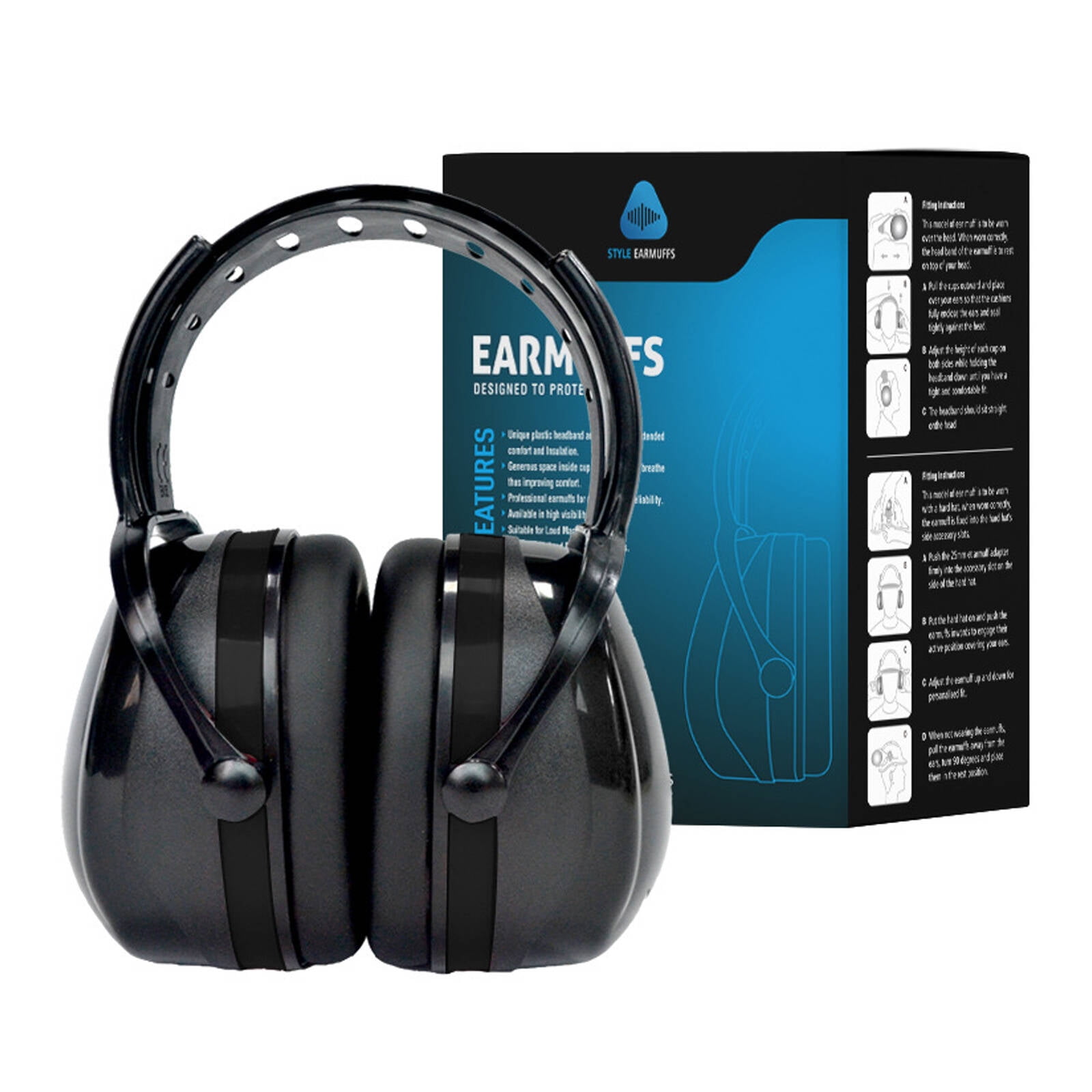 TELOLY Ear Muffs for Noise Reduction,Super Long Battery Life Earmuffs ...