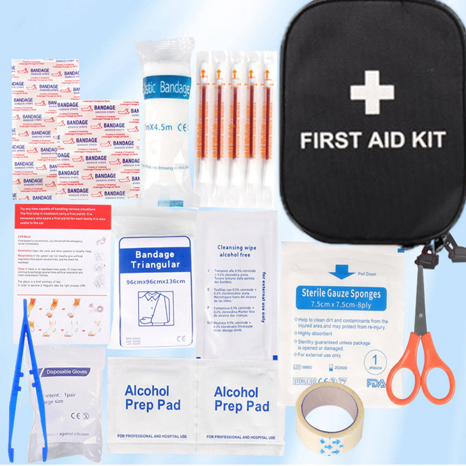 TELOLY First Aid Kit,Portable Emergency Medical Bag,Compact First Aid ...