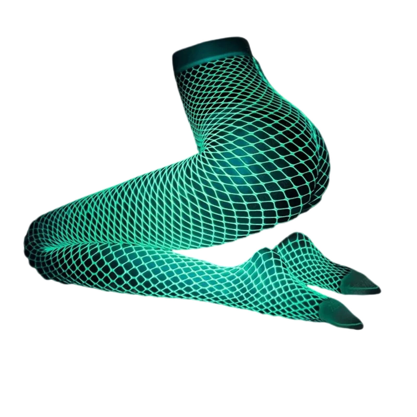 TELOLY Fishnet Stockings for Women,Glow-In-The-Dark Thigh High Socks ...