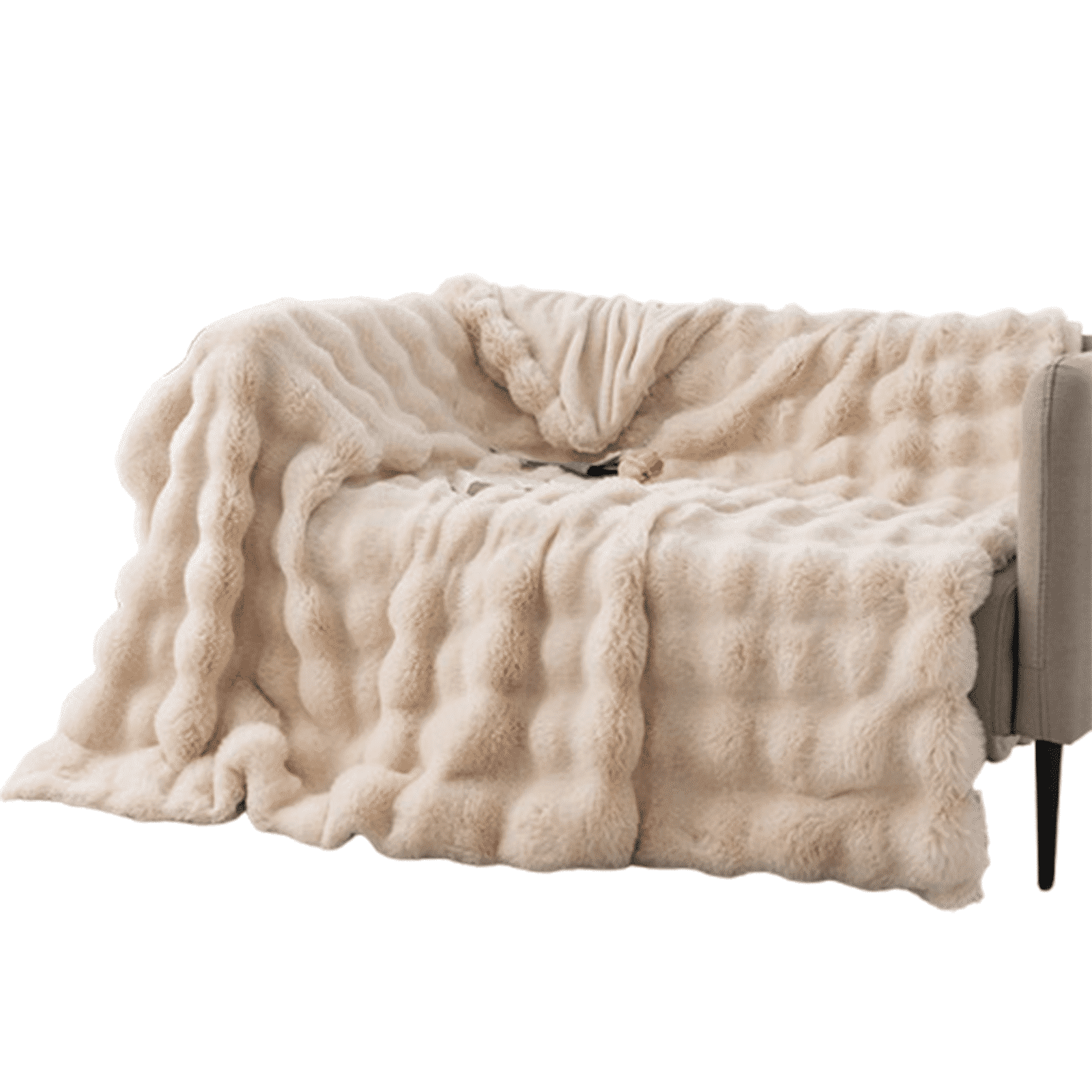 TELOLY Fluffy Blanket Soft to the Touch Throw Blankets for Bed ...
