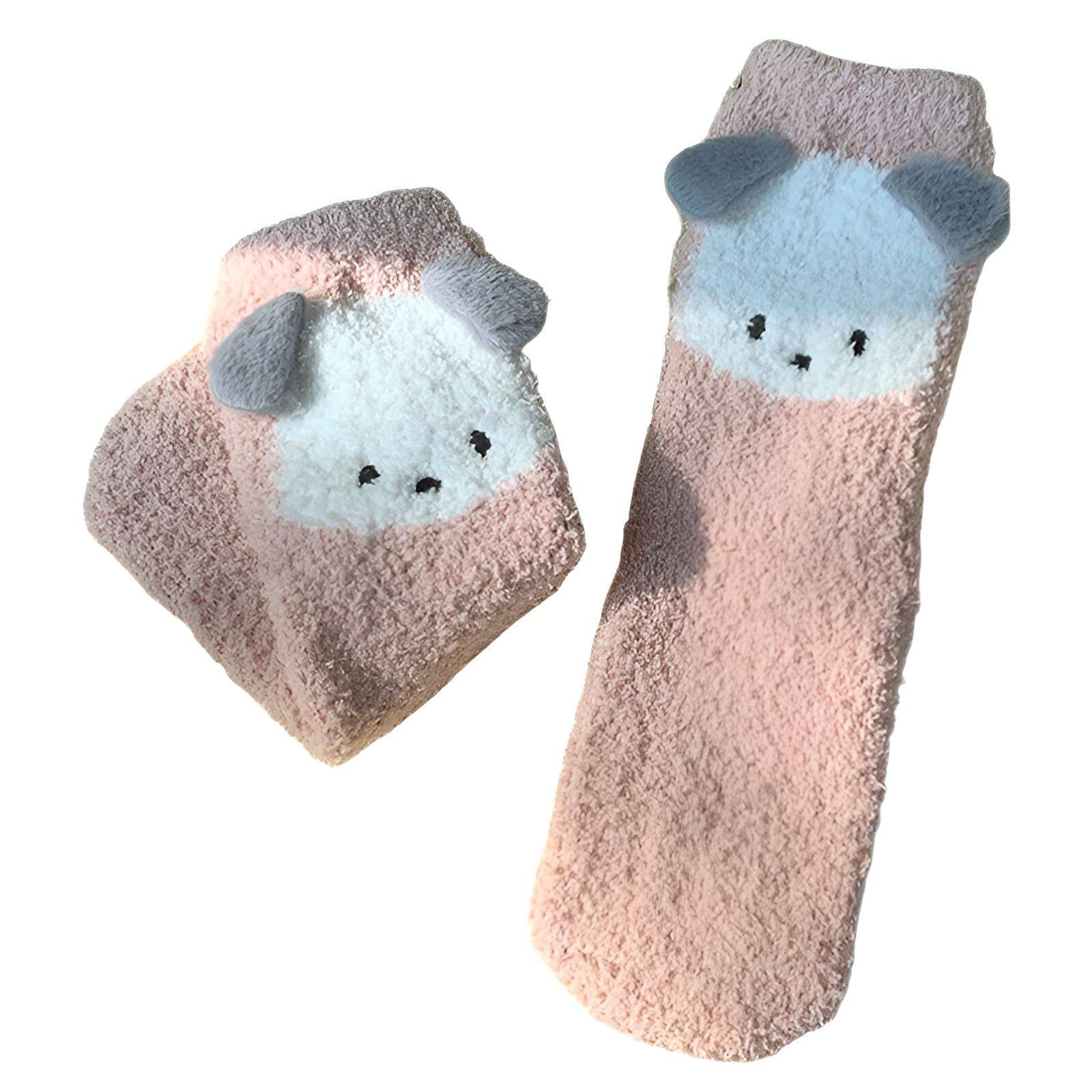 TELOLY Fuzzy Socks for Women,Seamless Toe Design Knee High Socks,No ...