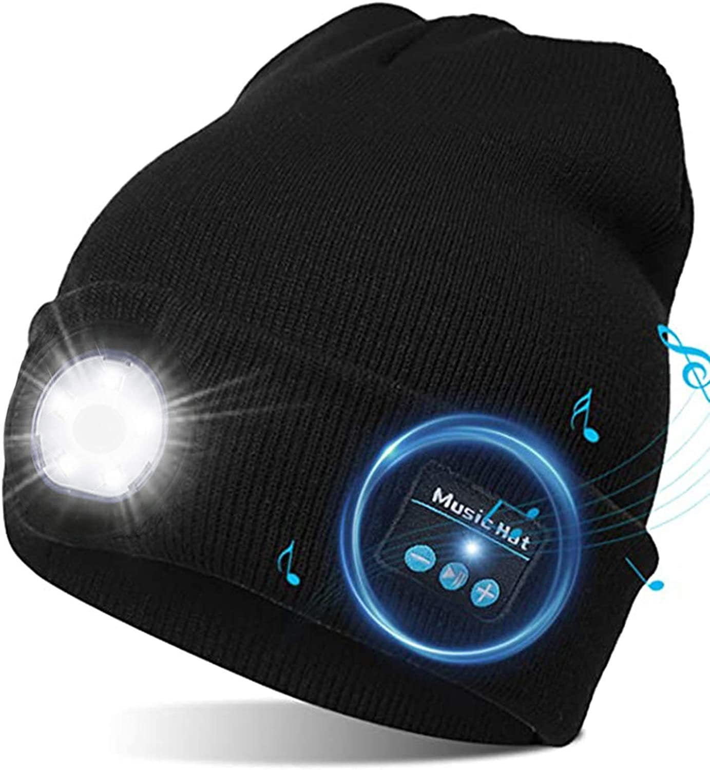 Bluetooth Beanie, LED Beanie Hat with Light, Gifts for Men&Women ...