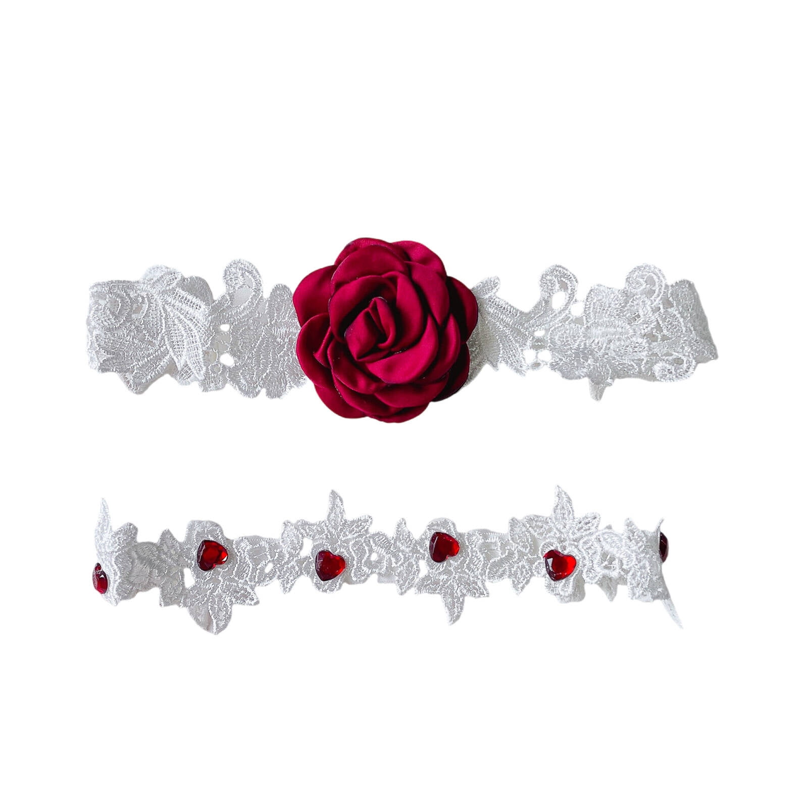 TELOLY Garter Belt,Romantic Lace and Rose Design Garter Belts for Women ...