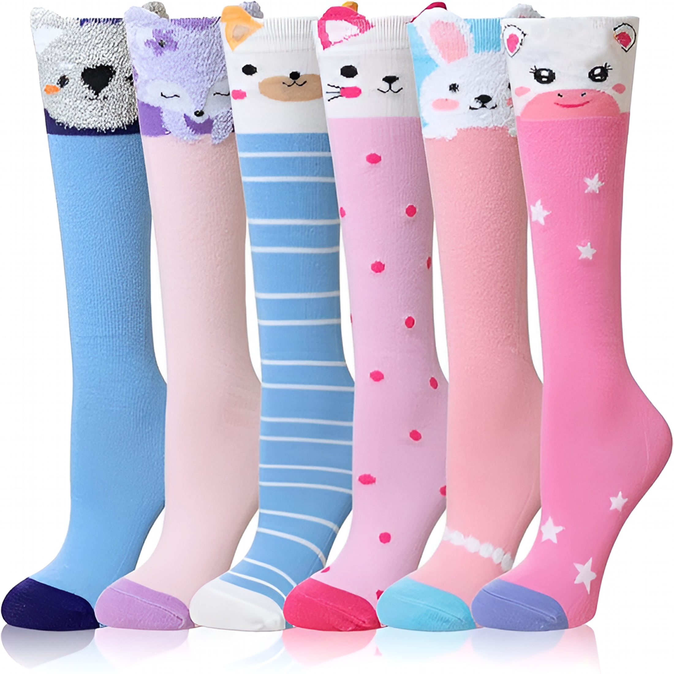 TELOLY 2026 New Girls Knee High Socks Kids Long Boot Crazy Silly Tall ...