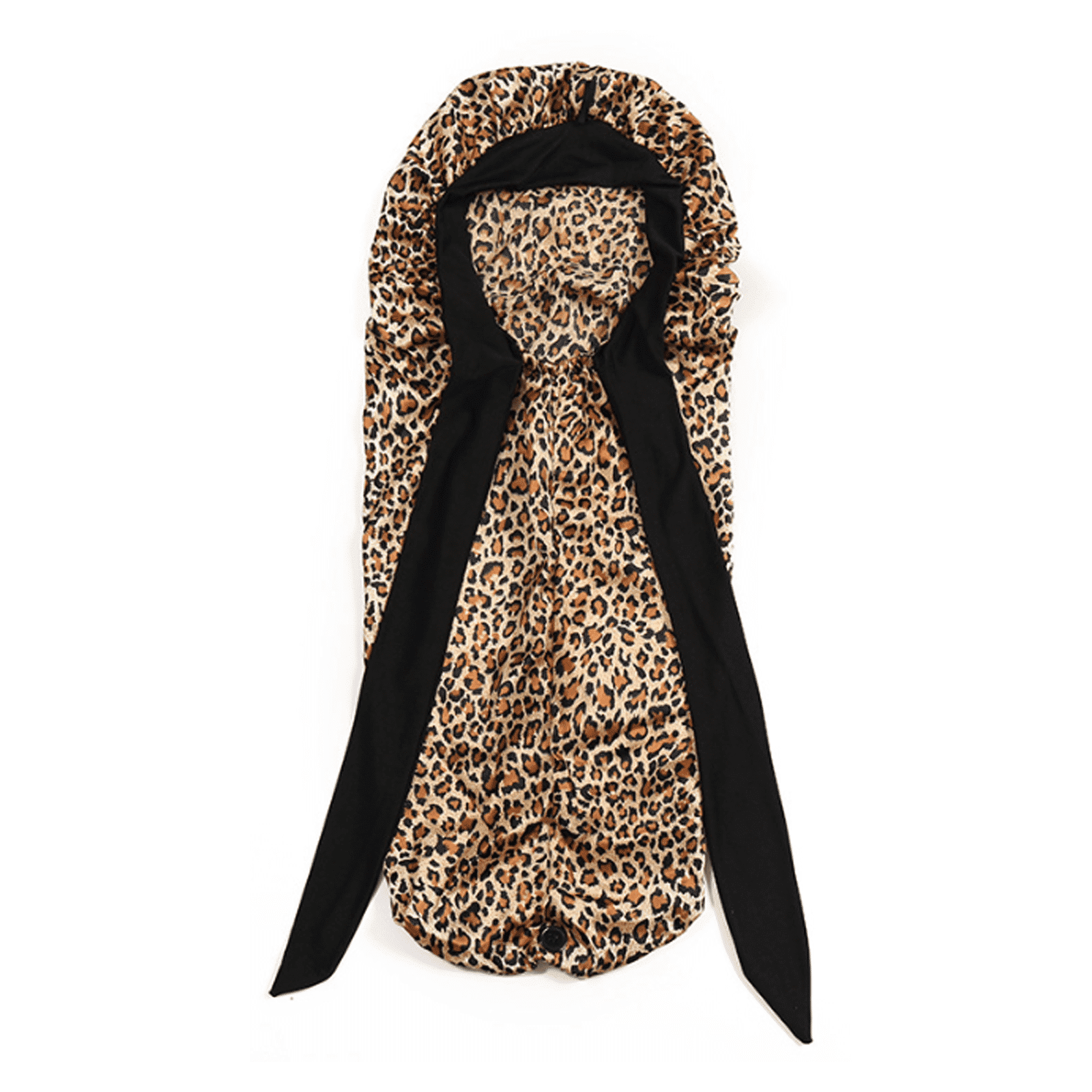 TELOLY Hair Bonnet Long Tube Hood Satin Bonnet for Sleeping,Leopard ...