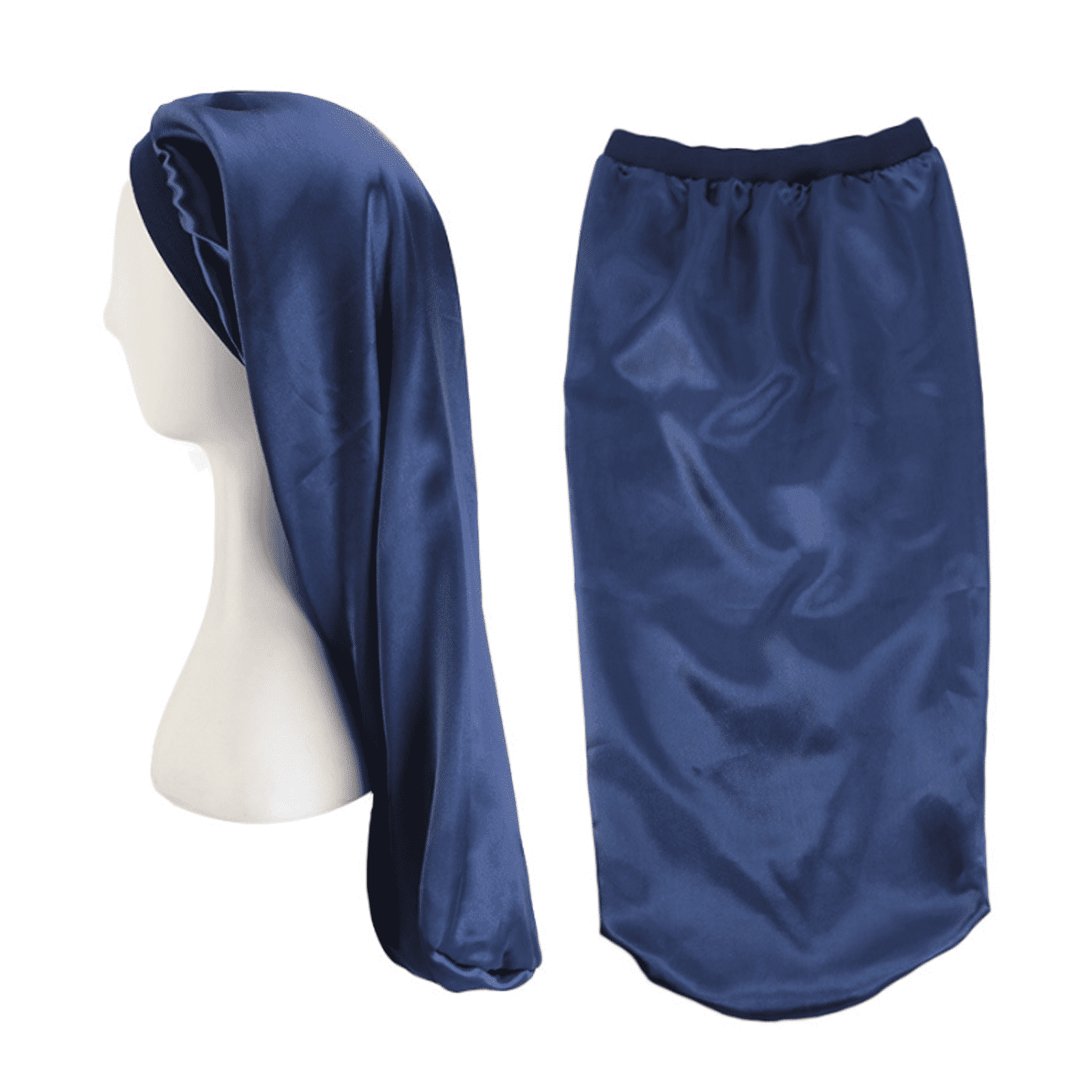 TELOLY Hair Bonnet Summer Hood Long Tube Bonnet for Sleeping,Navy Blue ...